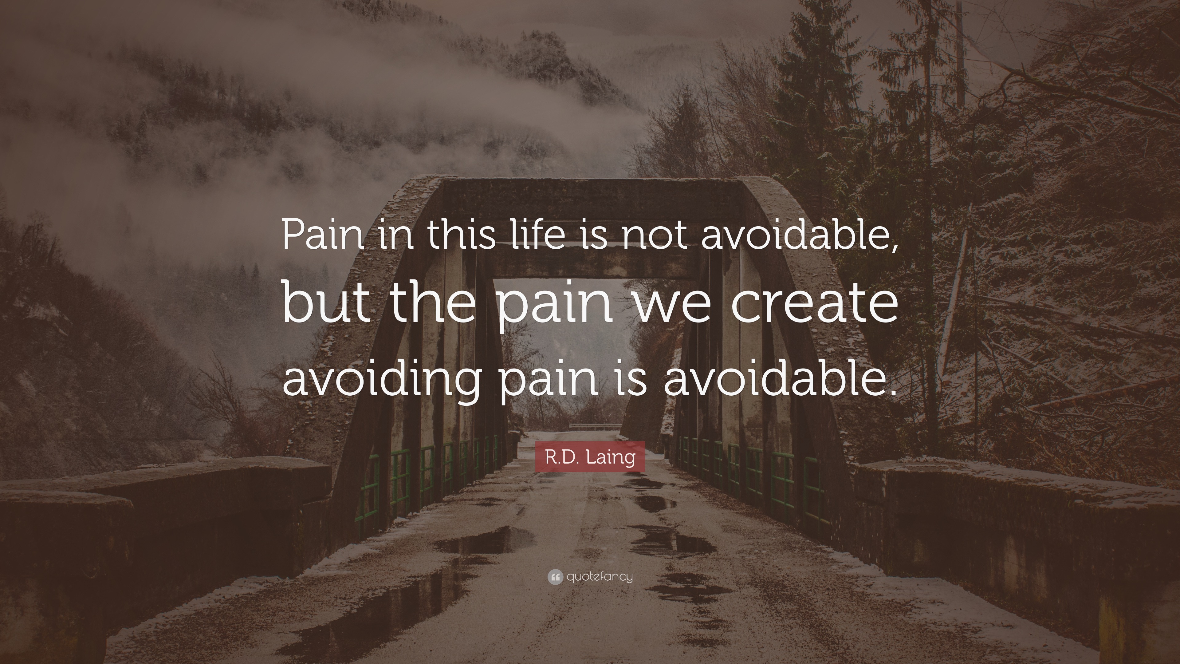 R.D. Laing Quote: “Pain in this life is not avoidable, but the pain we ...