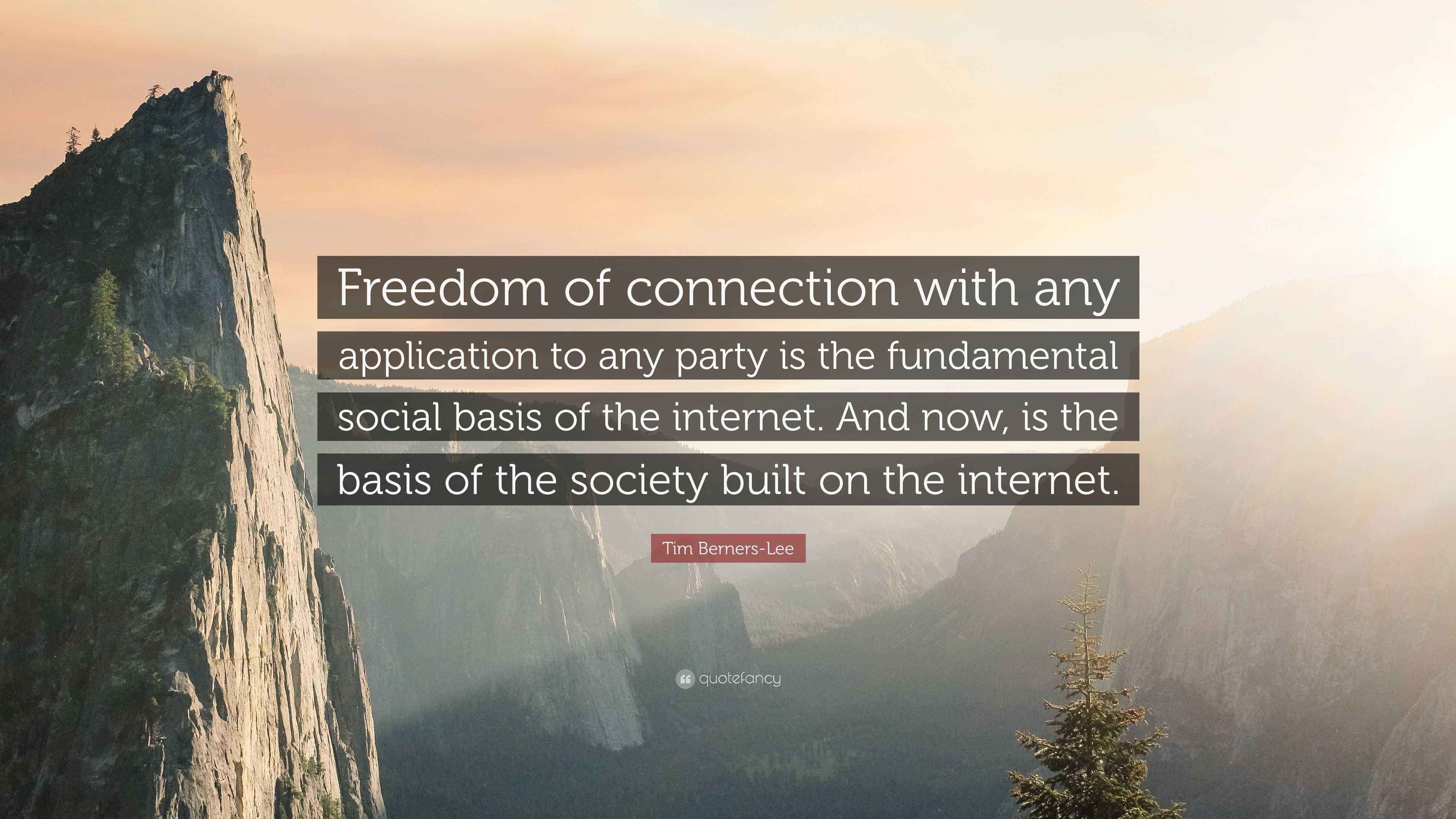 Tim Berners-Lee Quote: “Freedom of connection with any application to ...