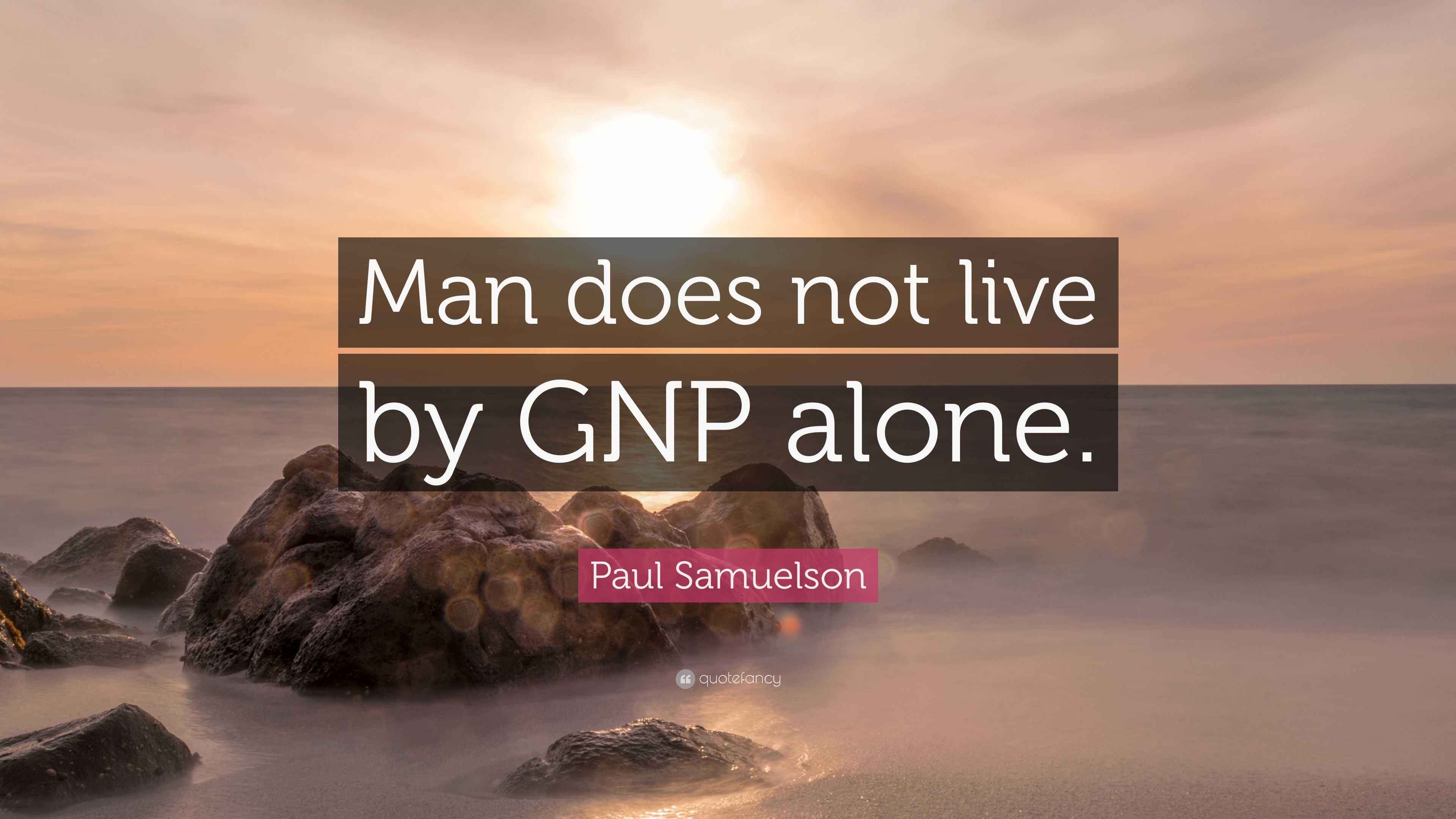 Paul Samuelson Quote: “Man does not live by GNP alone.”
