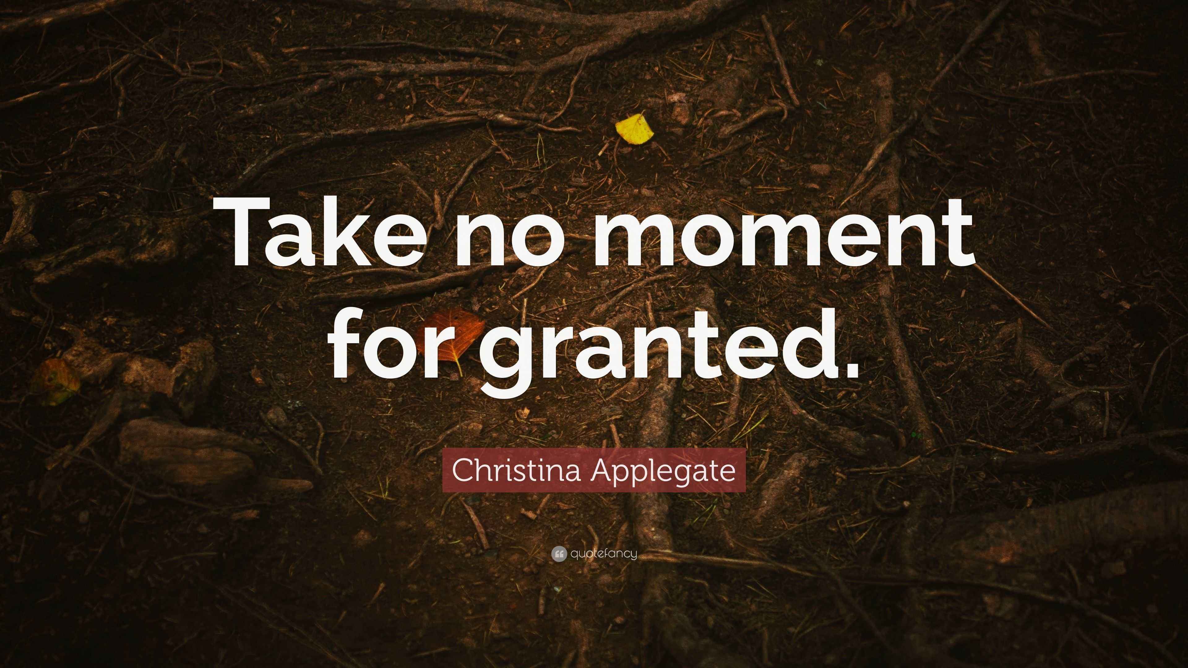 Christina Applegate Quote: “Take no moment for granted.”