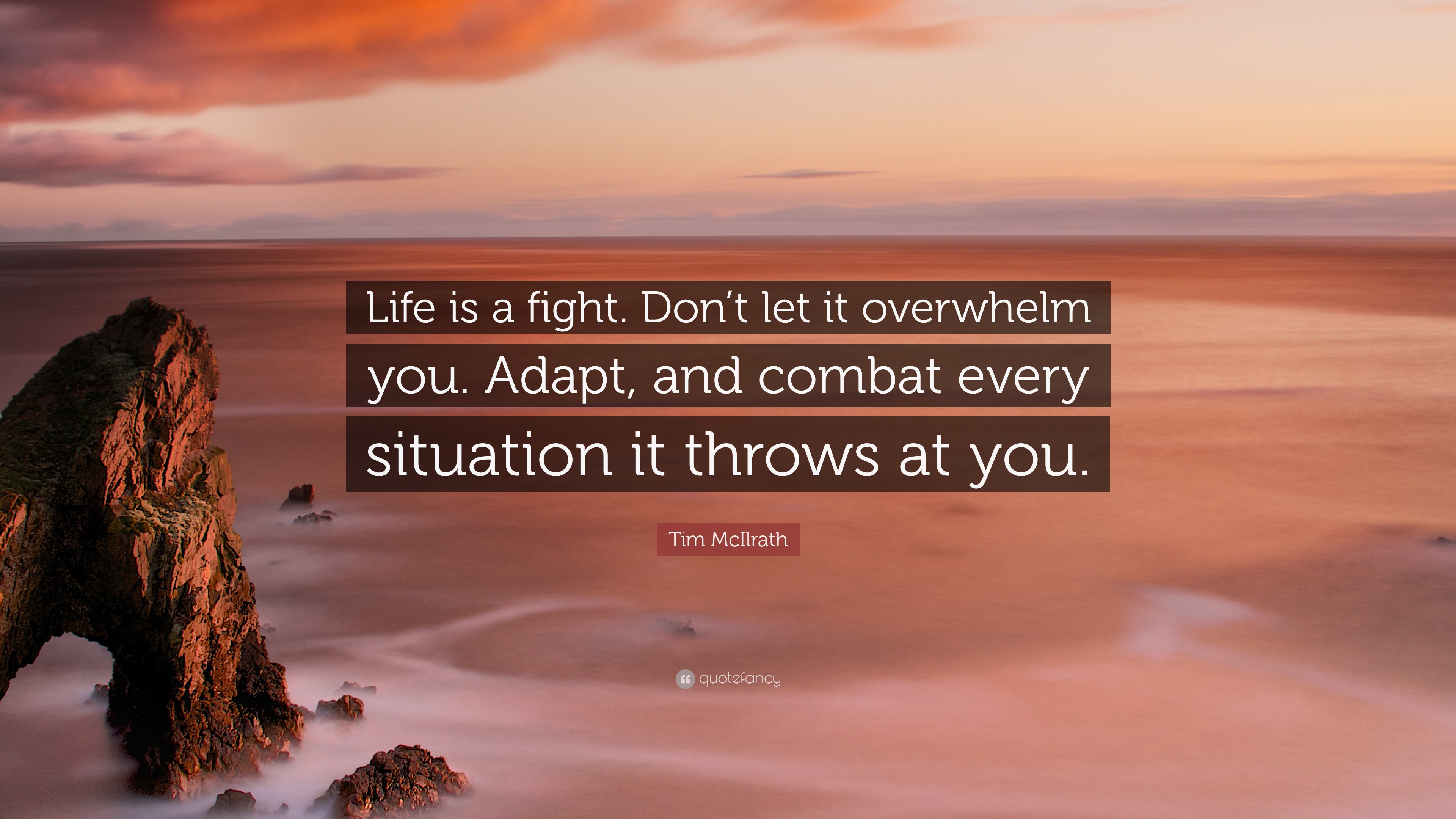 Tim McIlrath Quote: “Life is a fight. Don’t let it overwhelm you. Adapt ...