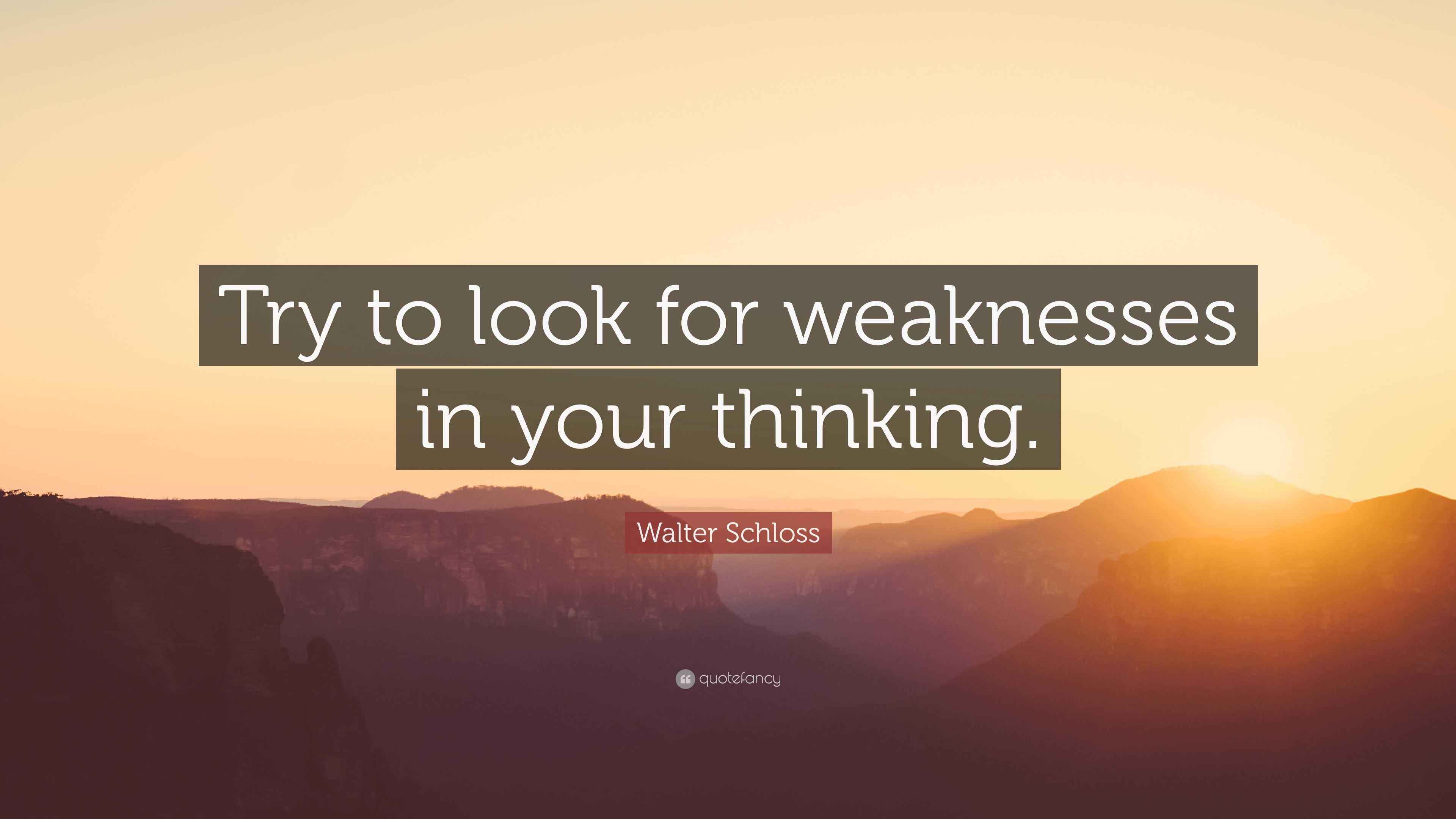 Walter Schloss Quote: “Try to look for weaknesses in your thinking.”