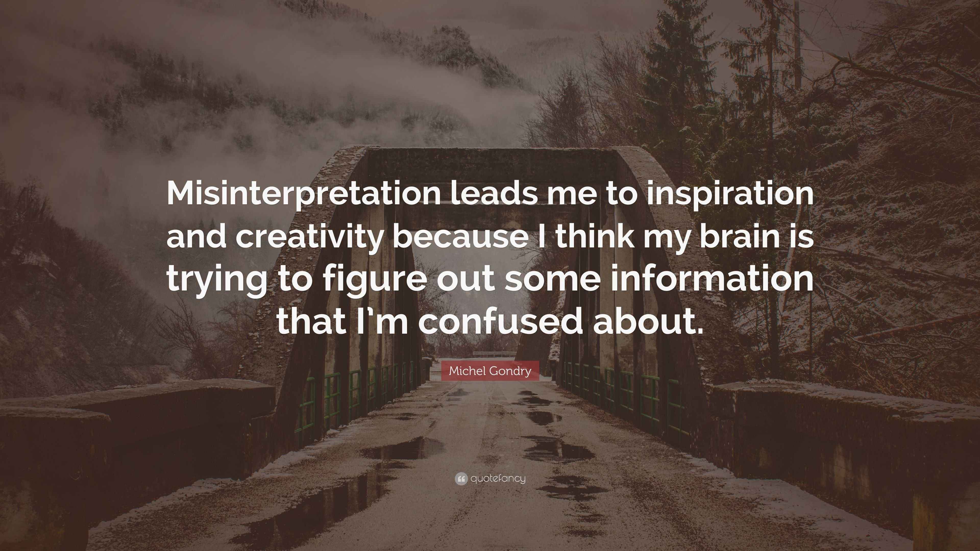 Michel Gondry Quote: “Misinterpretation leads me to inspiration and ...