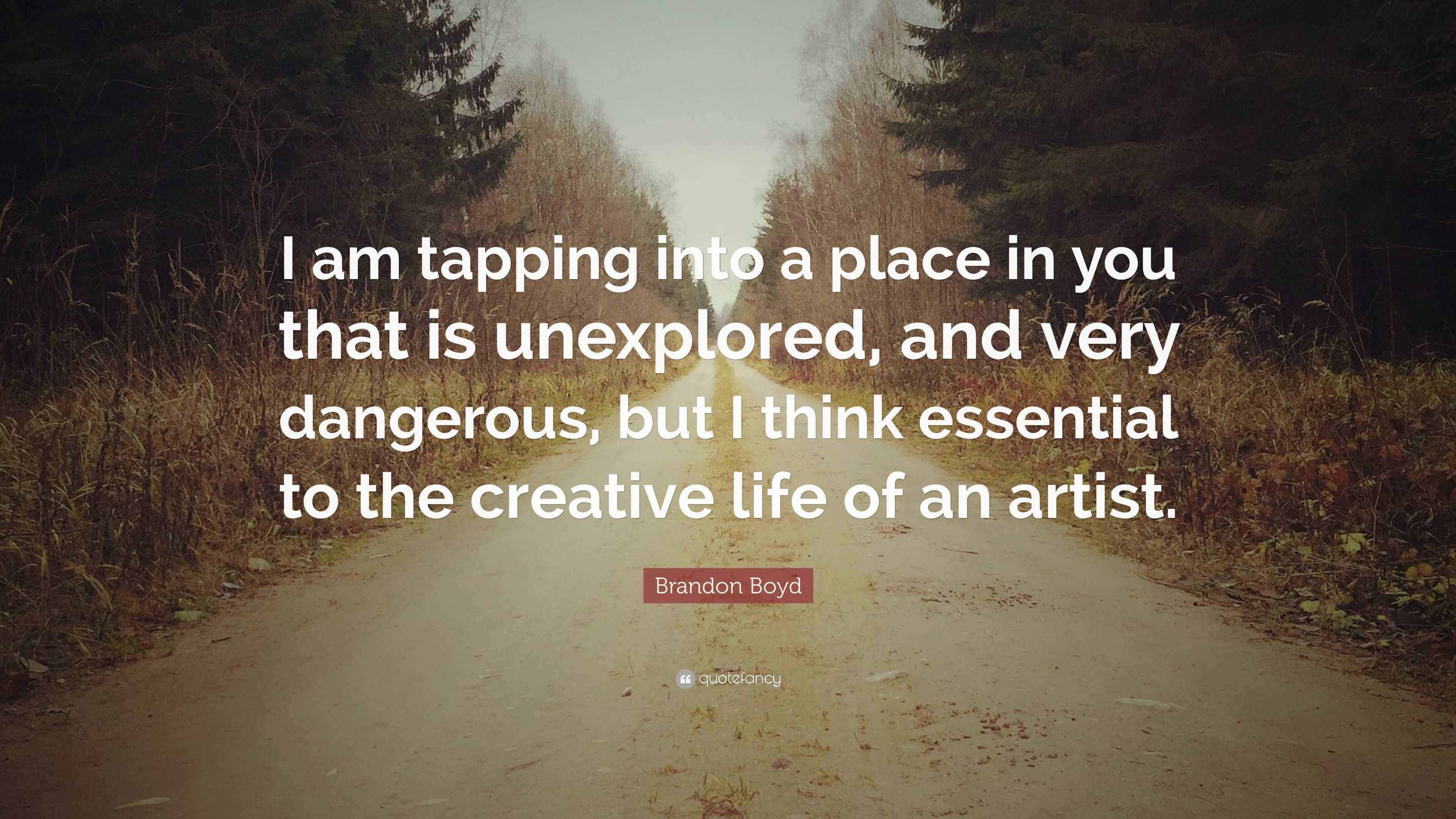 Brandon Boyd Quote: “I am tapping into a place in you that is ...
