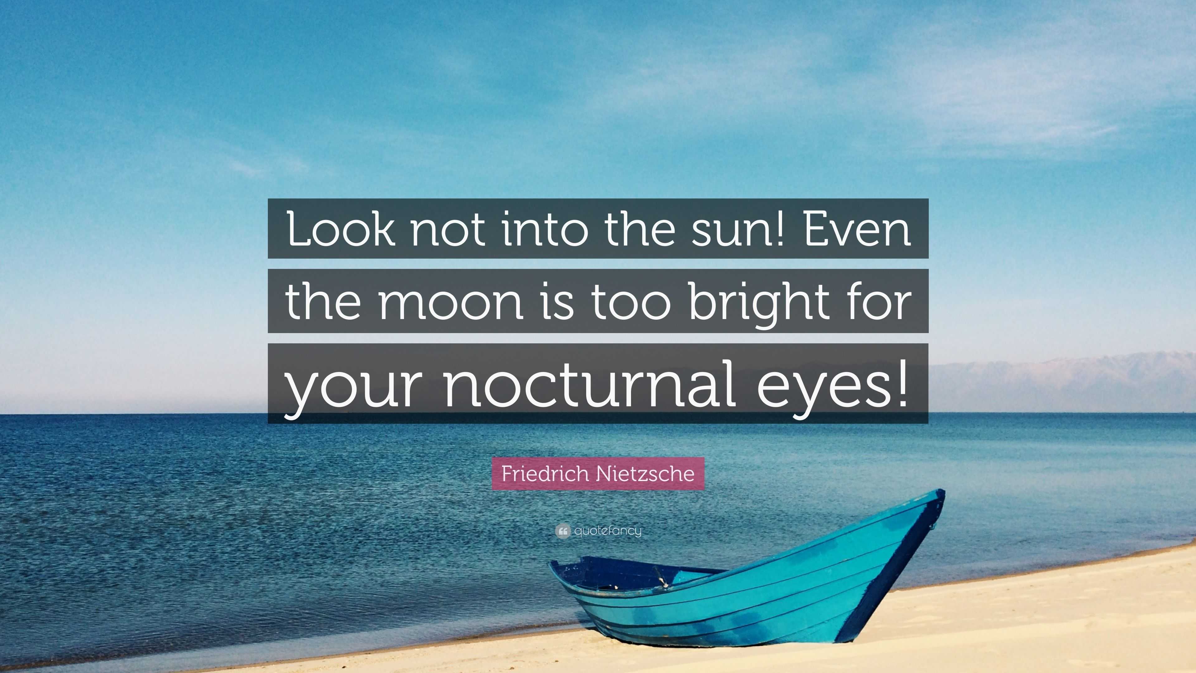Friedrich Nietzsche Quote: “Look not into the sun! Even the moon is too ...