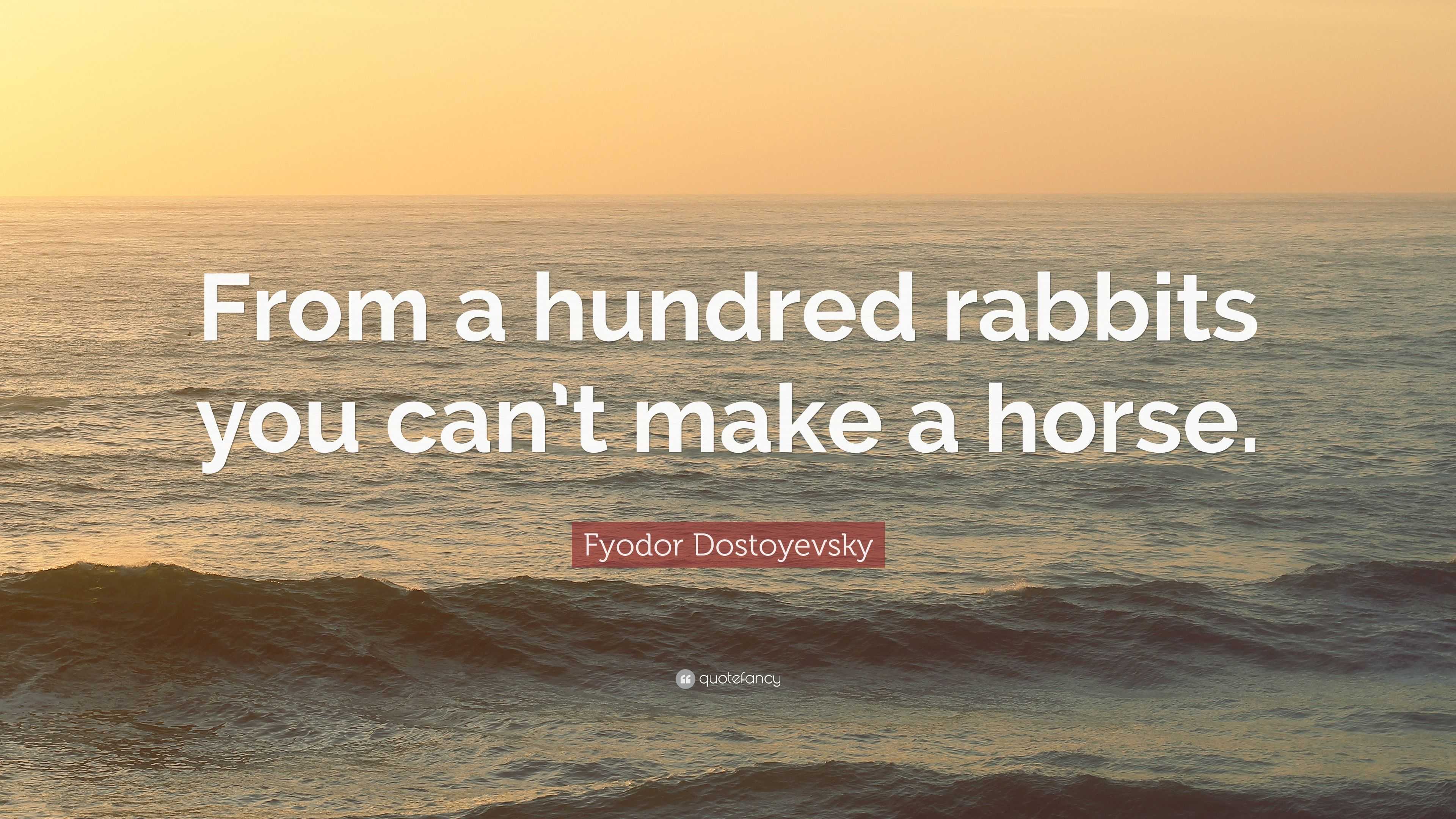 Fyodor Dostoyevsky Quote: “From a hundred rabbits you can’t make a horse.”
