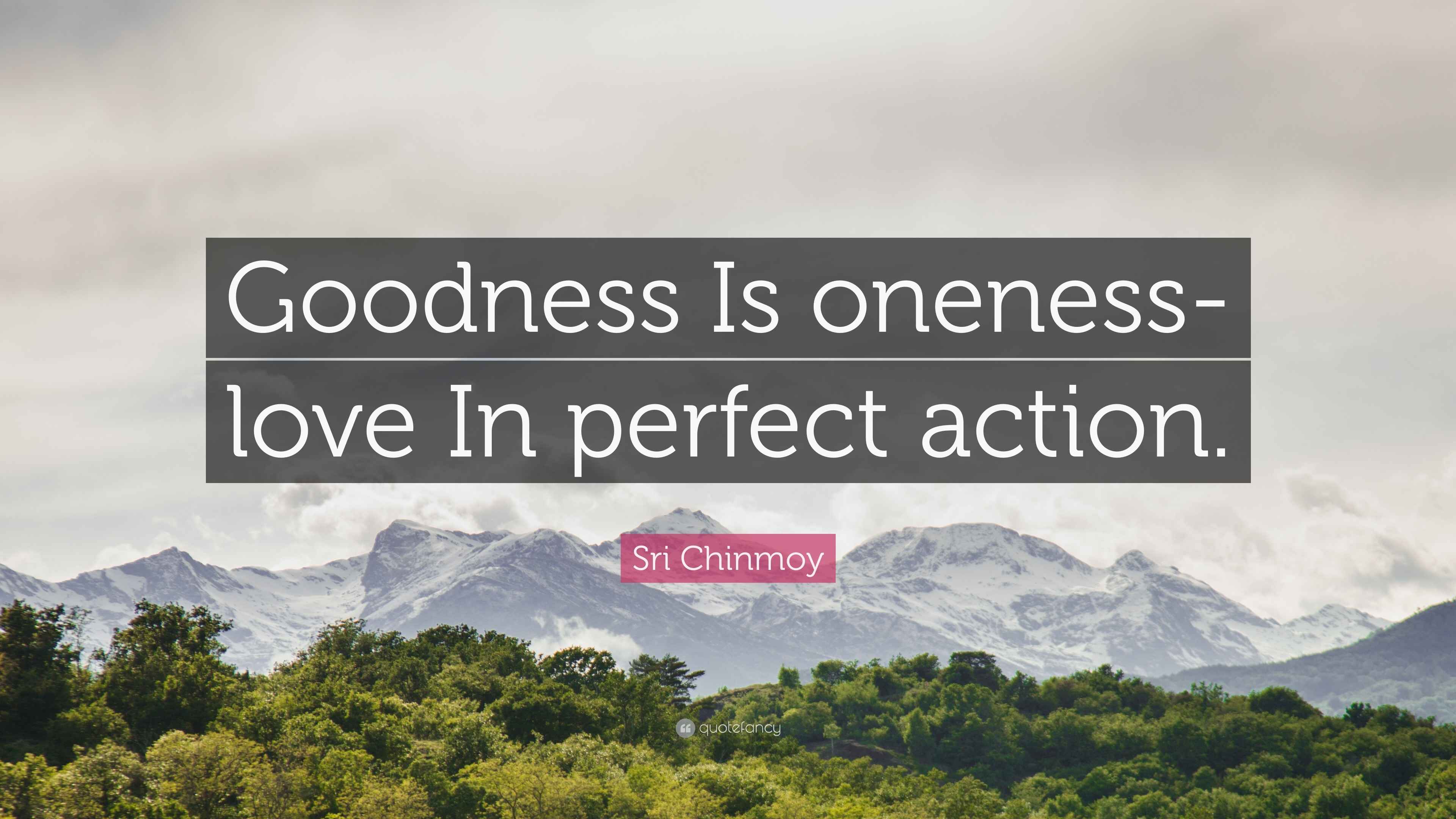 Sri Chinmoy Quote: “Goodness Is oneness-love In perfect action.”