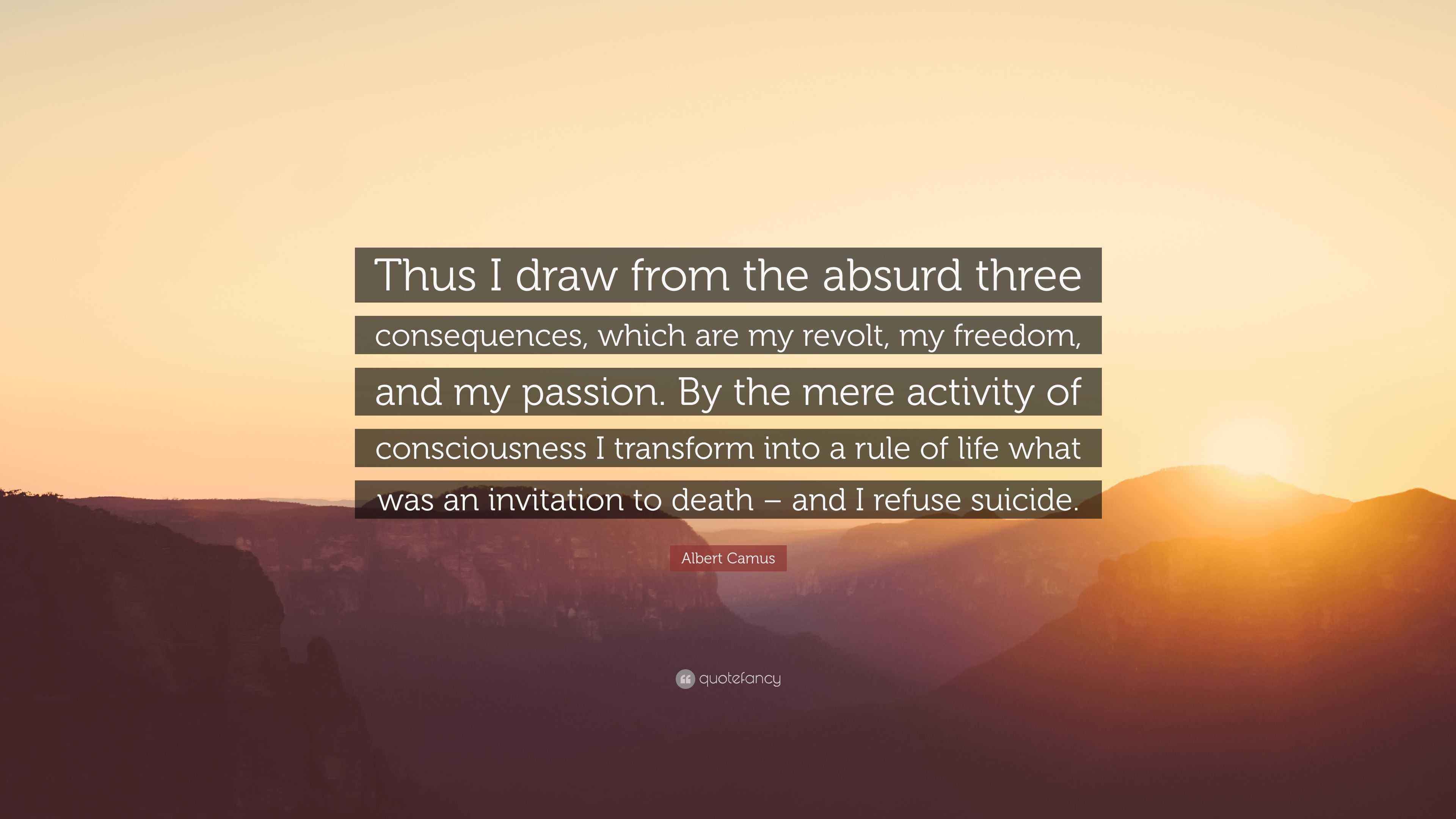 Albert Camus Quote: “Thus I draw from the absurd three consequences ...