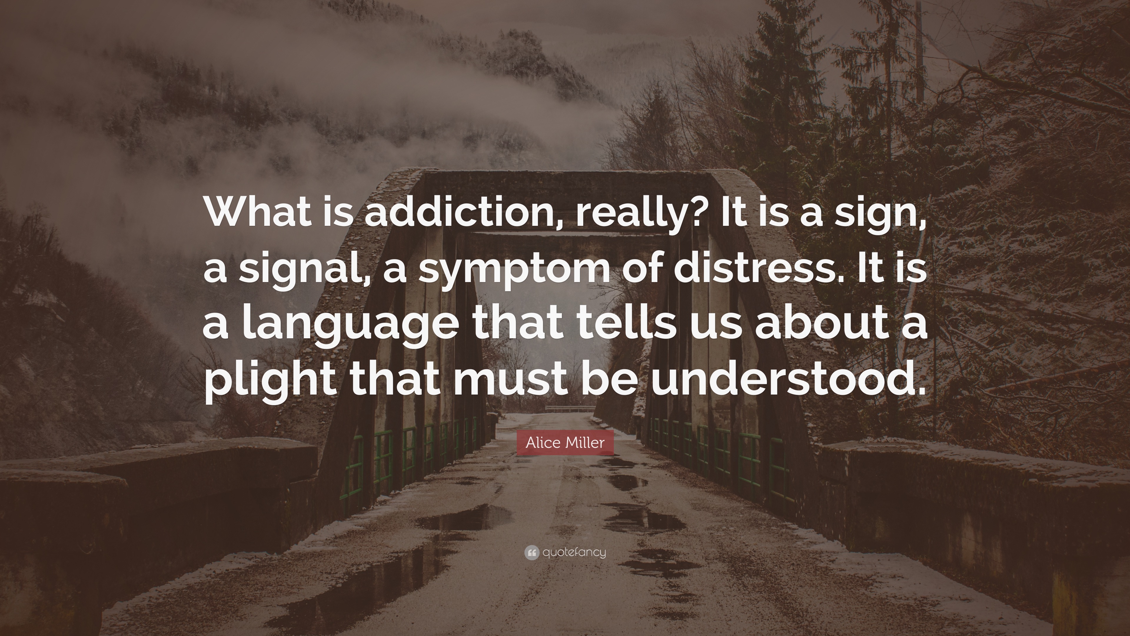 Alice Miller Quote: “What is addiction, really? It is a sign, a signal ...