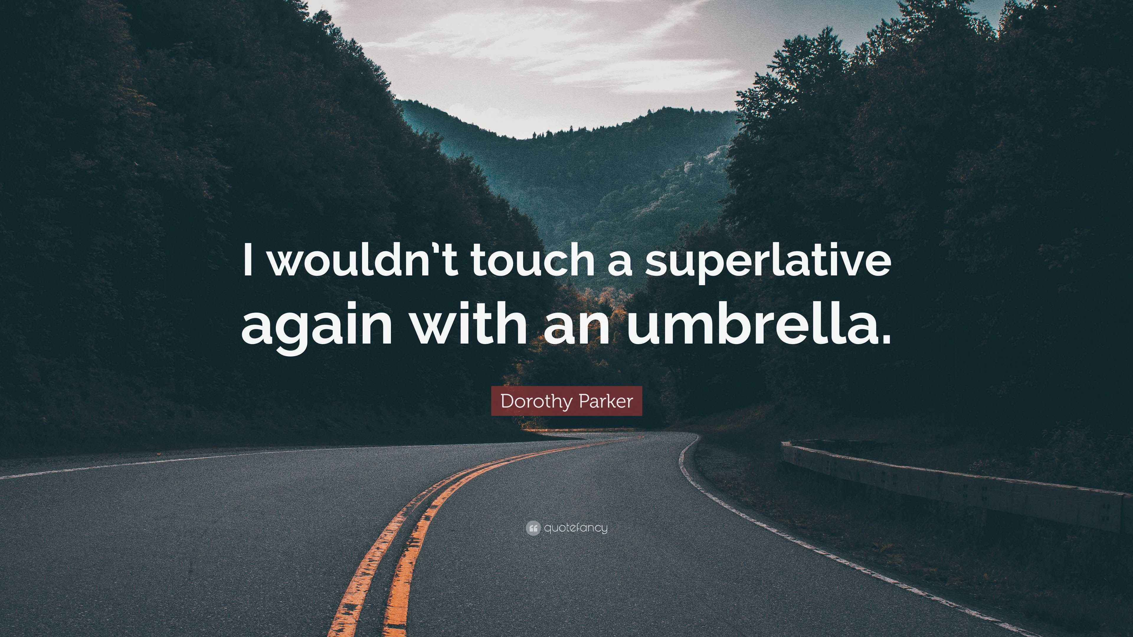Dorothy Parker Quote: “I wouldn’t touch a superlative again with an ...