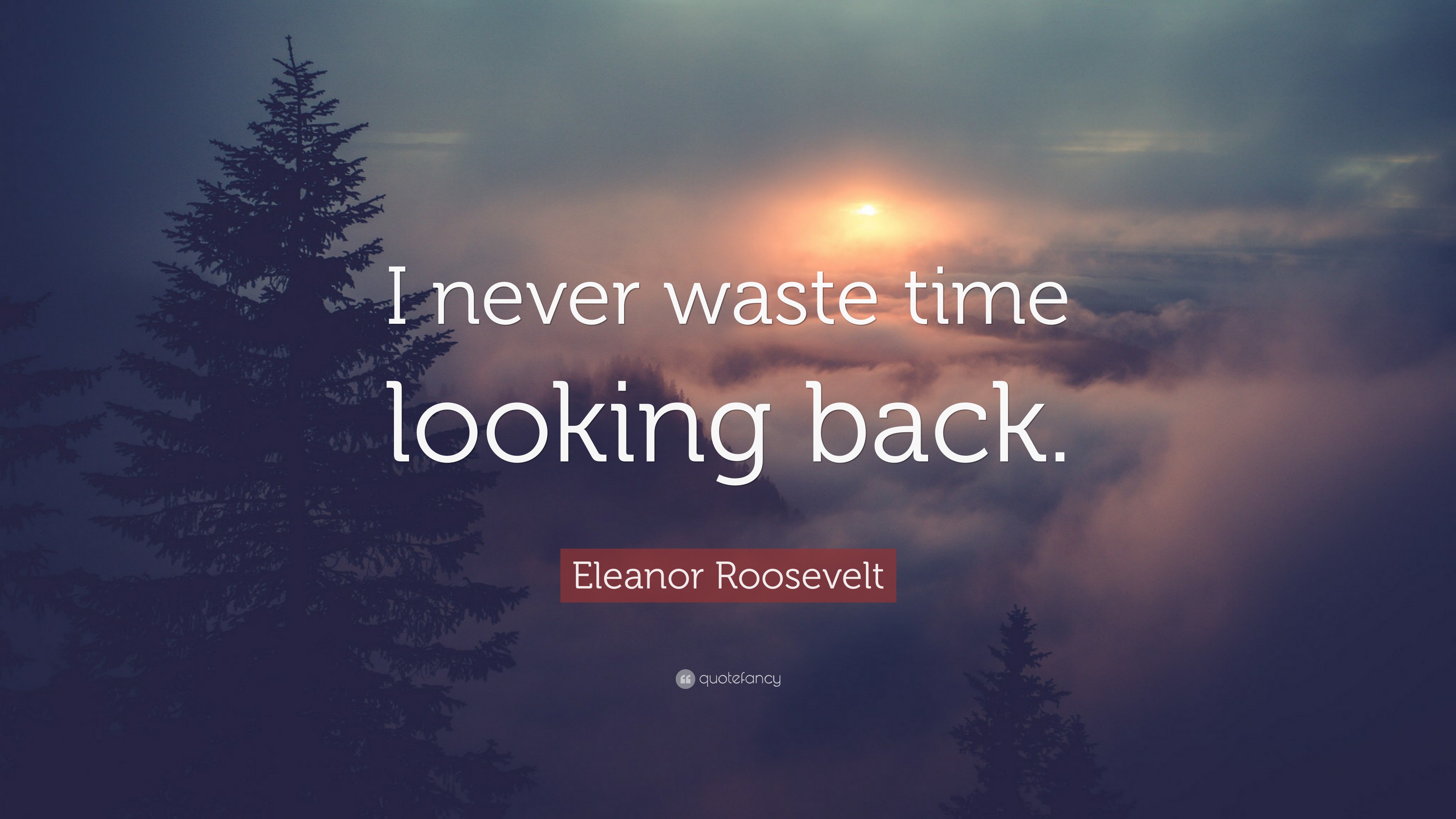 Eleanor Roosevelt Quote: “I never waste time looking back.”