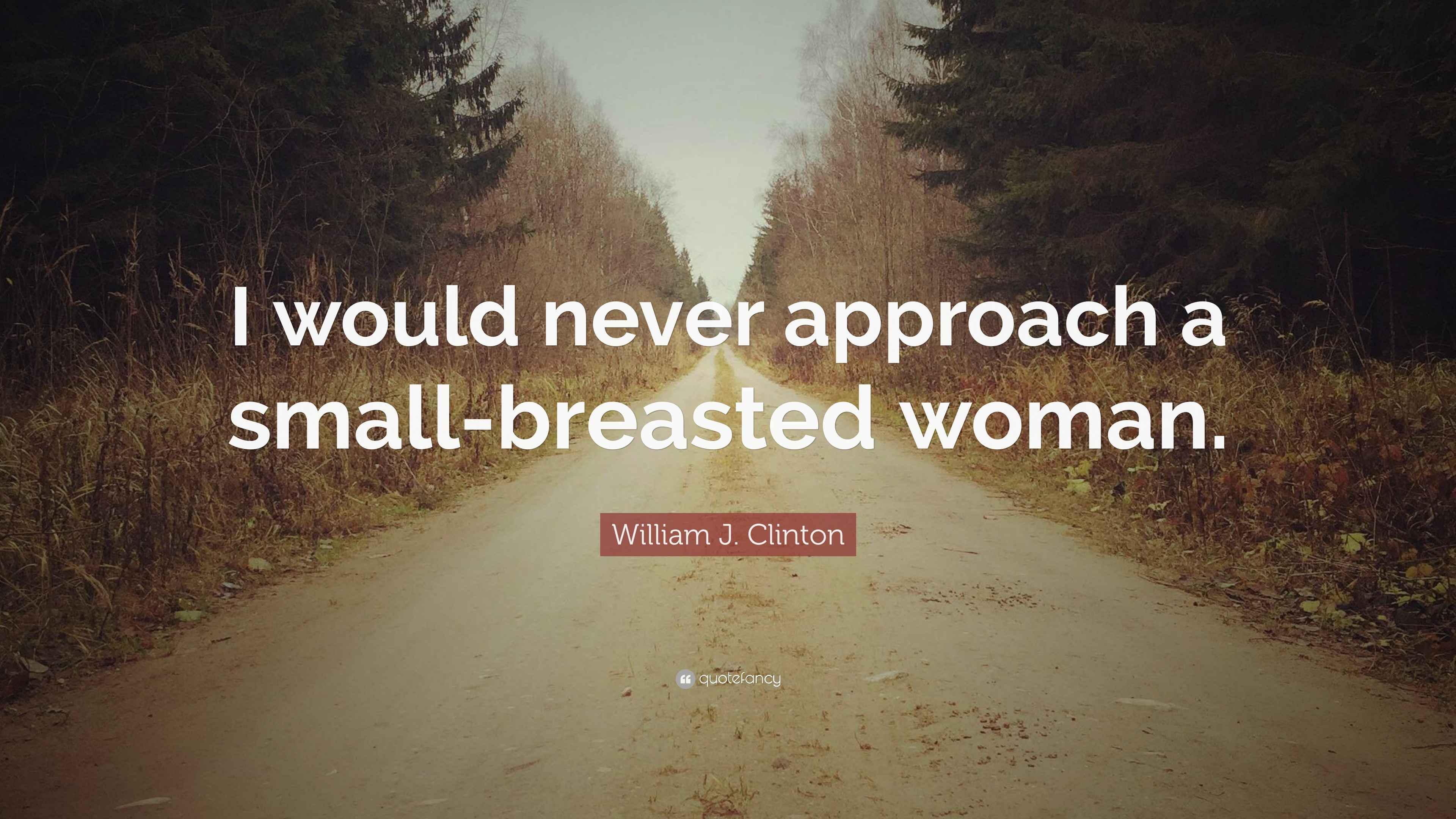 William J. Clinton Quote: “I would never approach a small-breasted woman.”