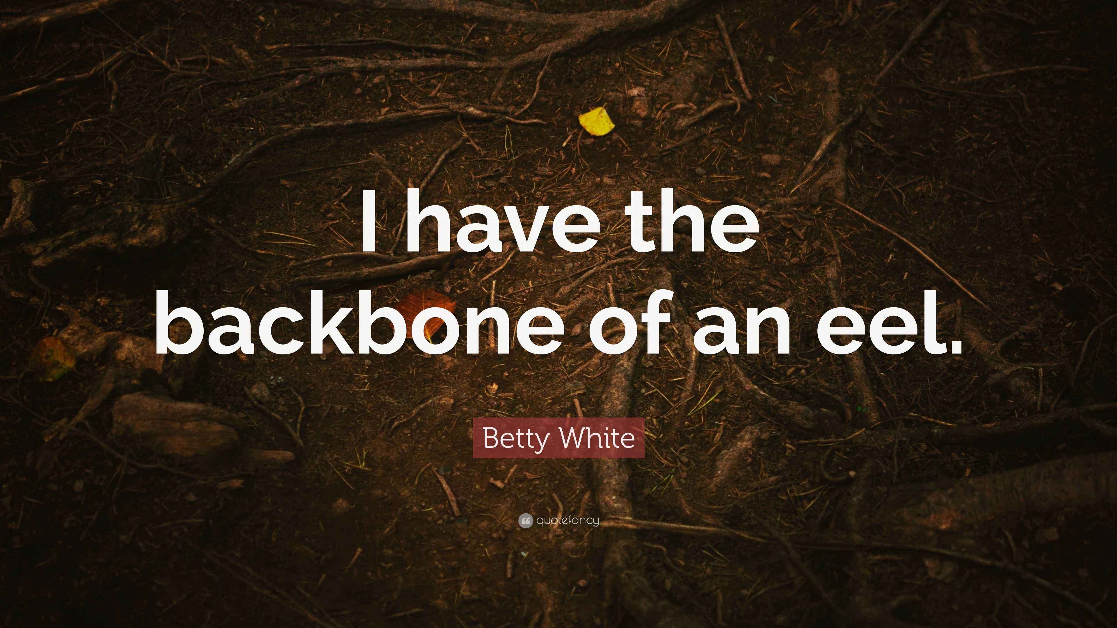 Betty White Quote: “I have the backbone of an eel.”