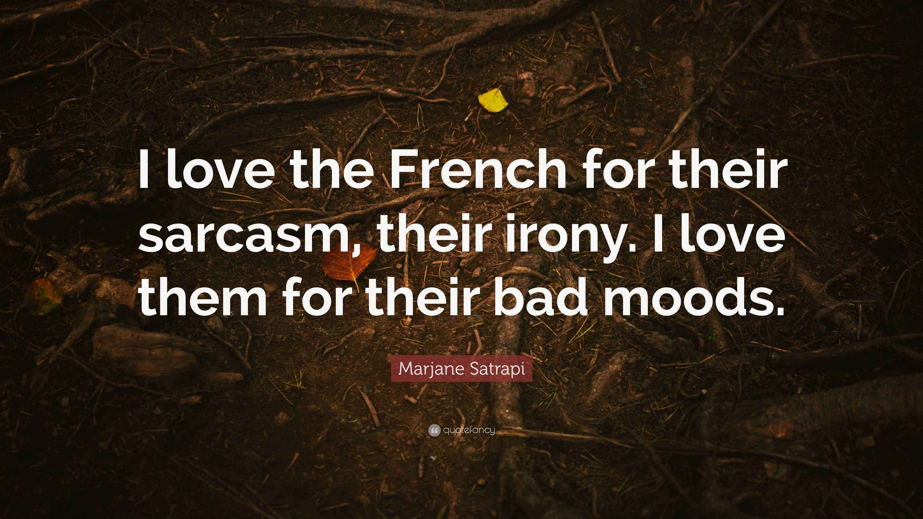 Marjane Satrapi Quote: “I love the French for their sarcasm, their ...