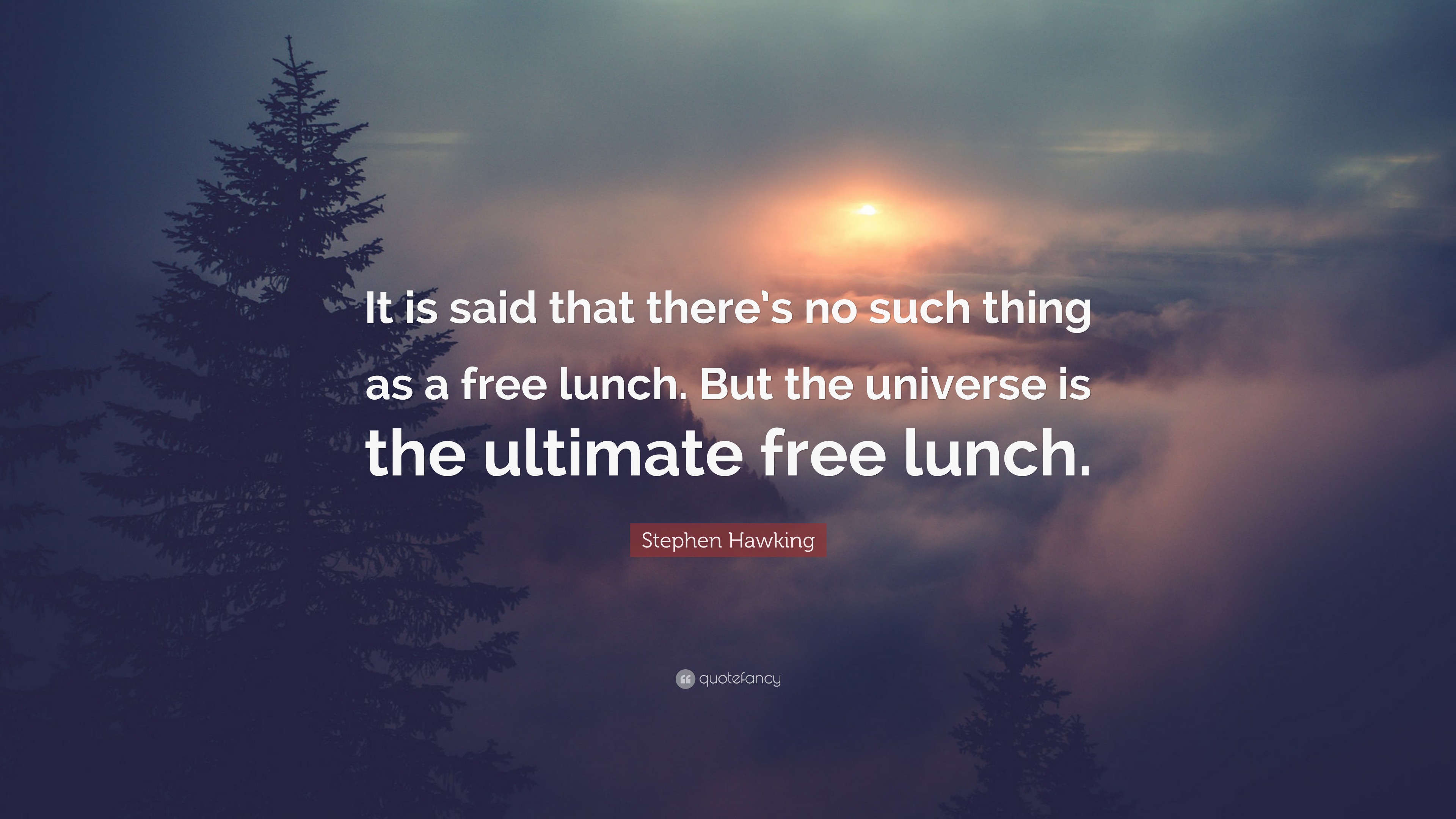 Stephen Hawking Quote: “It is said that there’s no such thing as a free ...