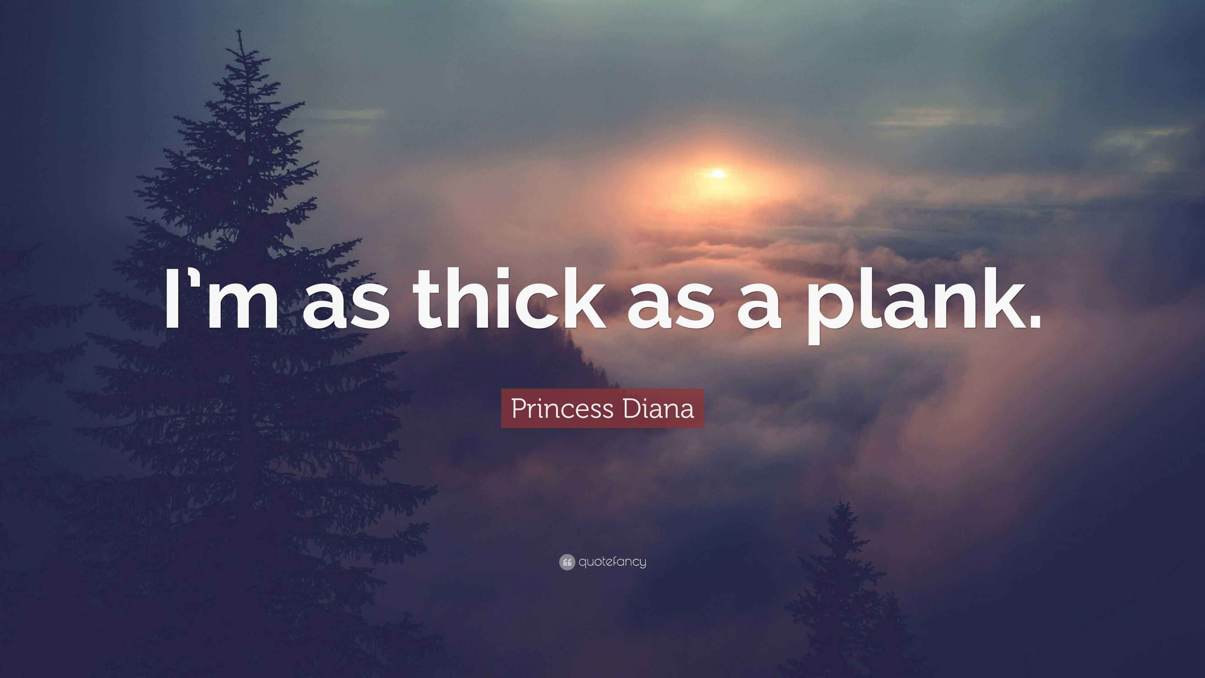 Princess Diana Quote: “I’m as thick as a plank.”