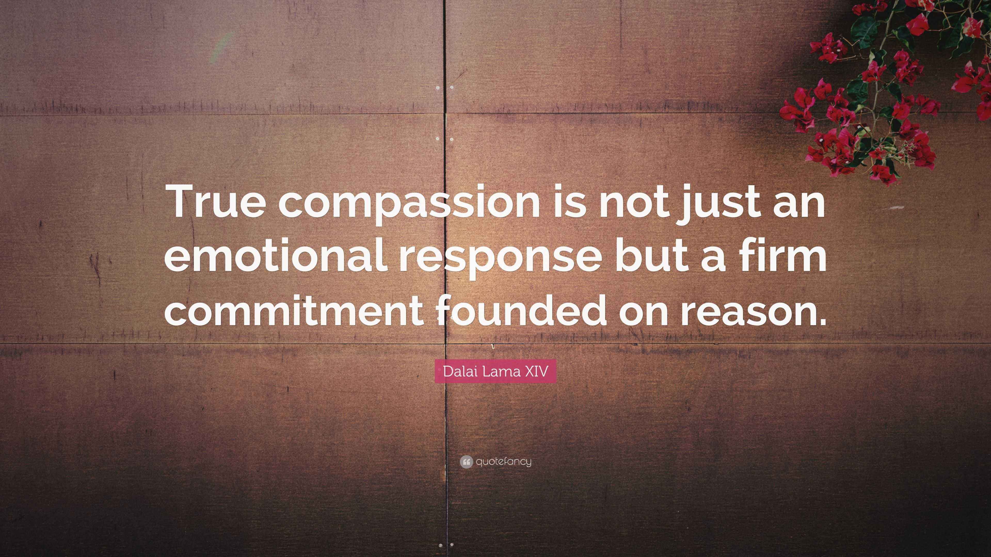 Dalai Lama XIV Quote: “True compassion is not just an emotional ...