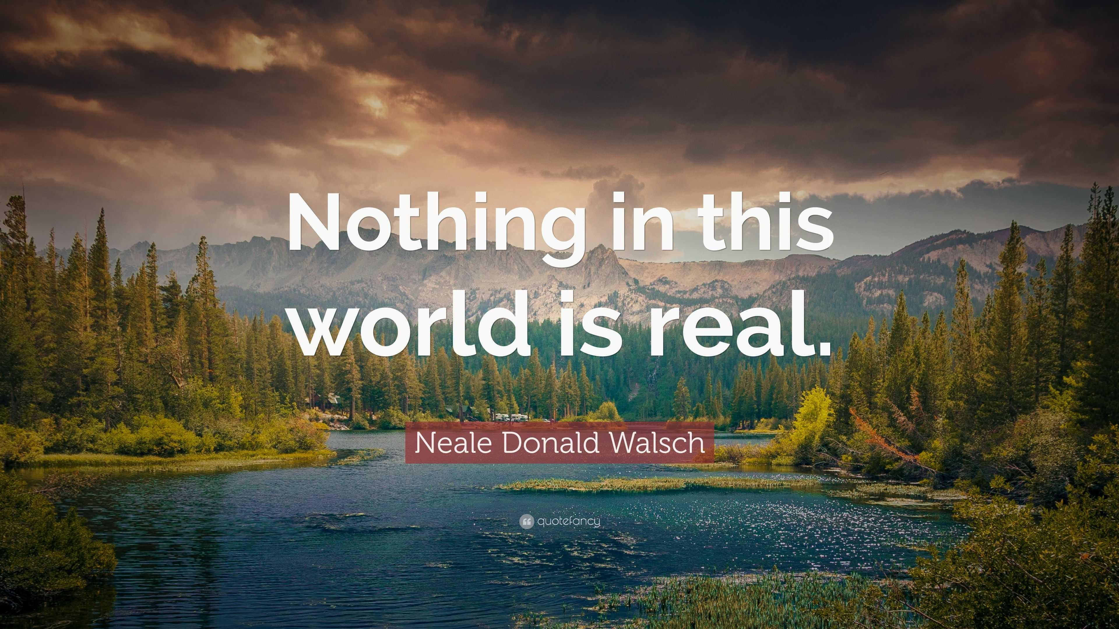 Neale Donald Walsch Quote: “Nothing in this world is real.”