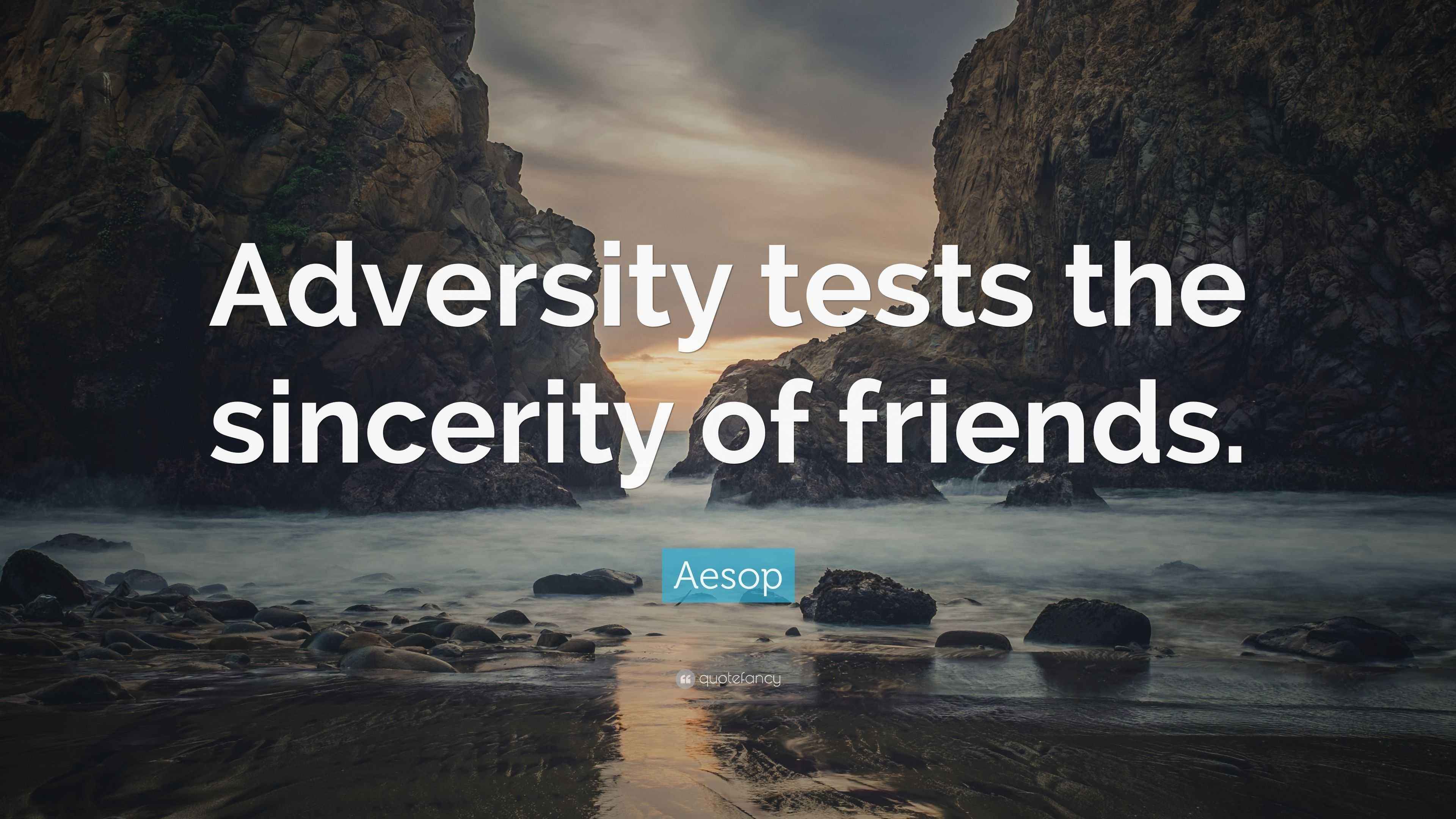 Aesop Quote: “Adversity tests the sincerity of friends.”