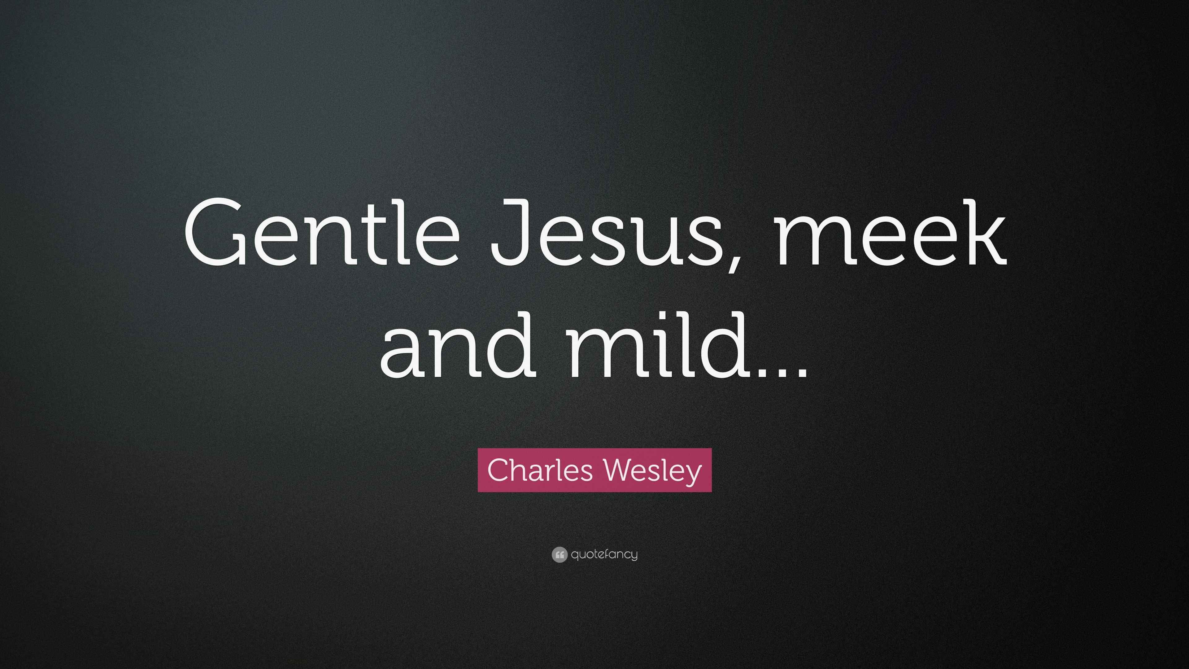 Charles Wesley Quote: “Gentle Jesus, meek and mild...”