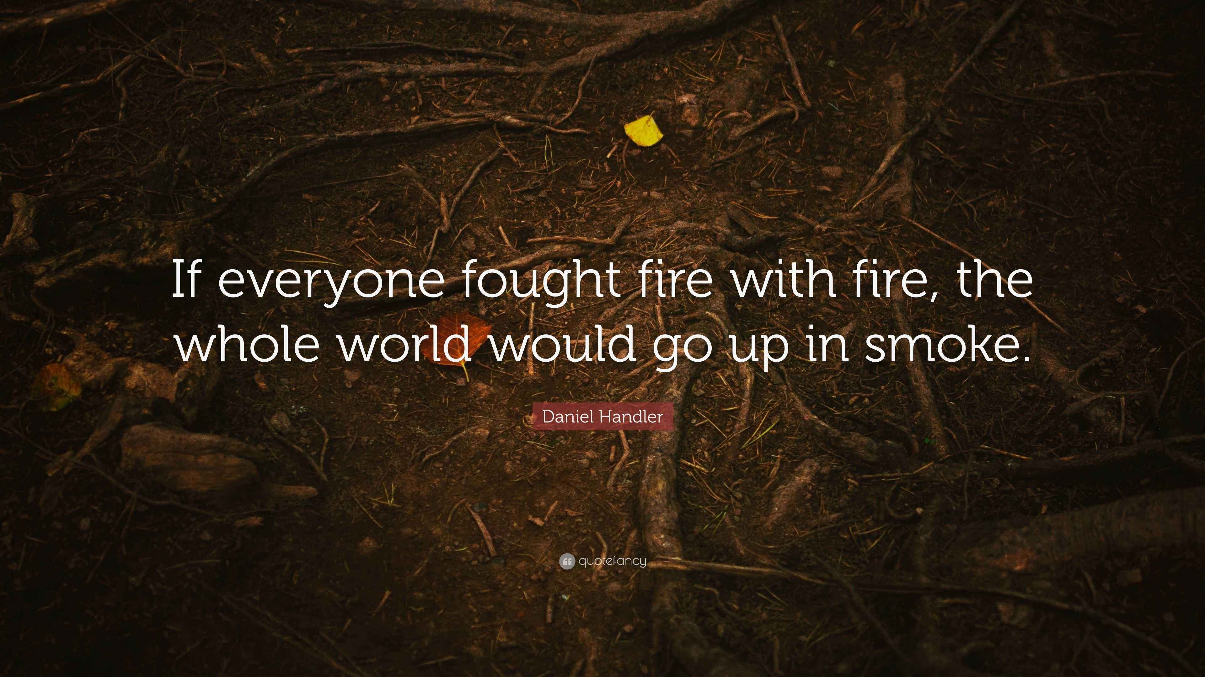 Daniel Handler Quote: “If everyone fought fire with fire, the whole ...