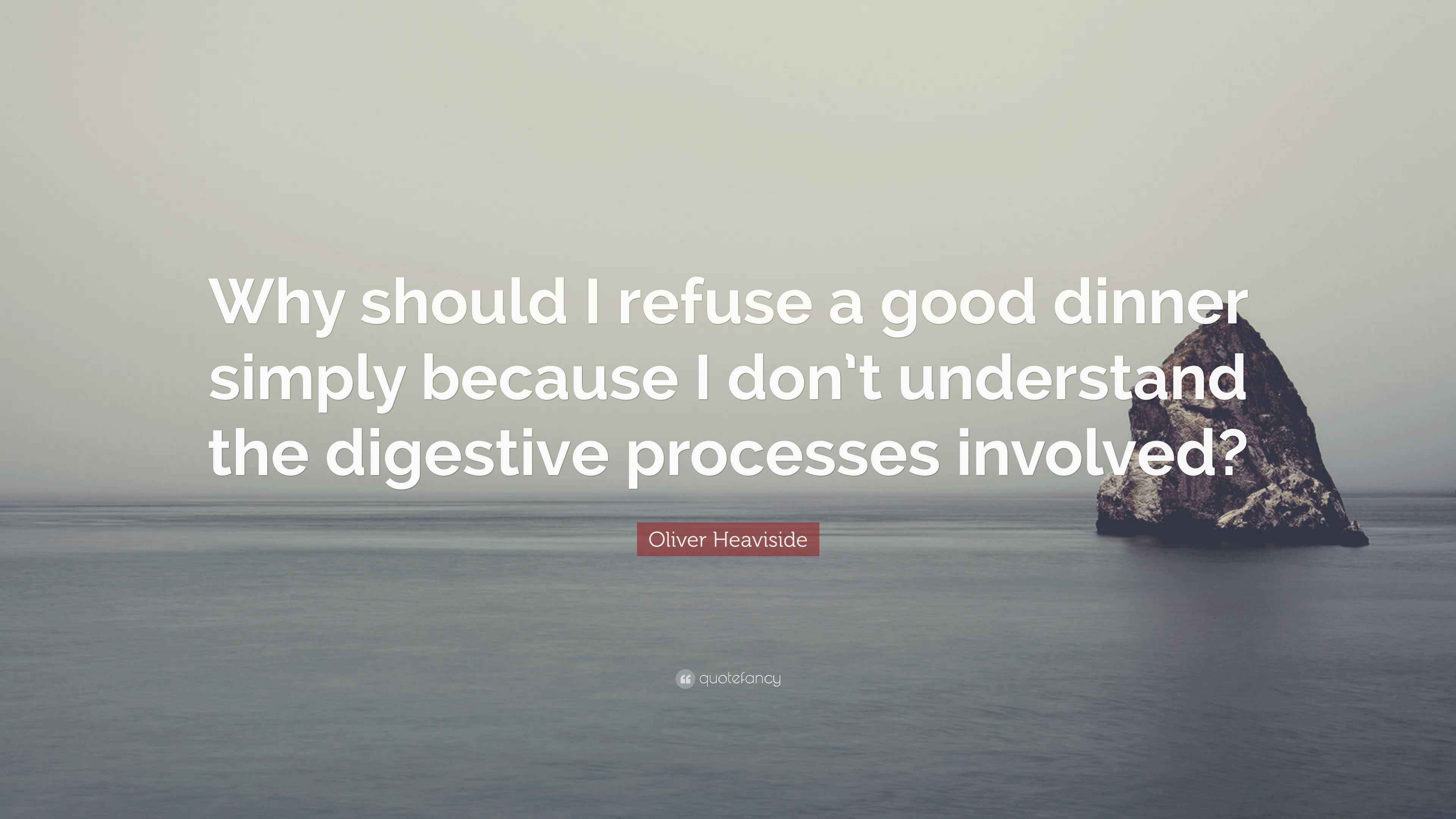Oliver Heaviside Quote: “Why should I refuse a good dinner simply ...