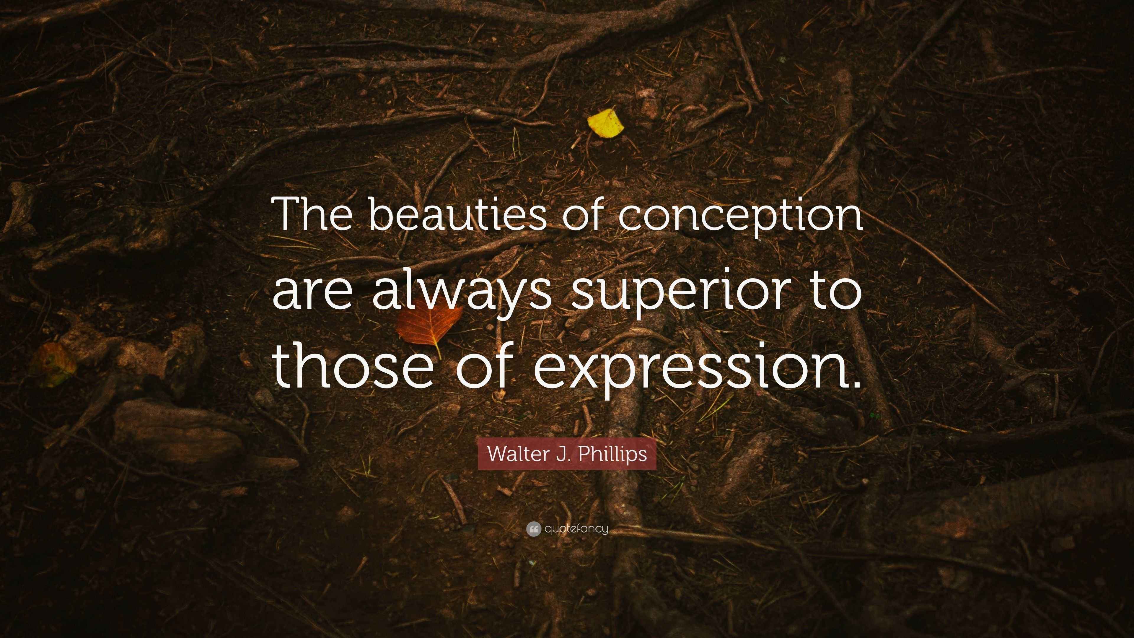 Walter J. Phillips Quote: “The beauties of conception are always ...