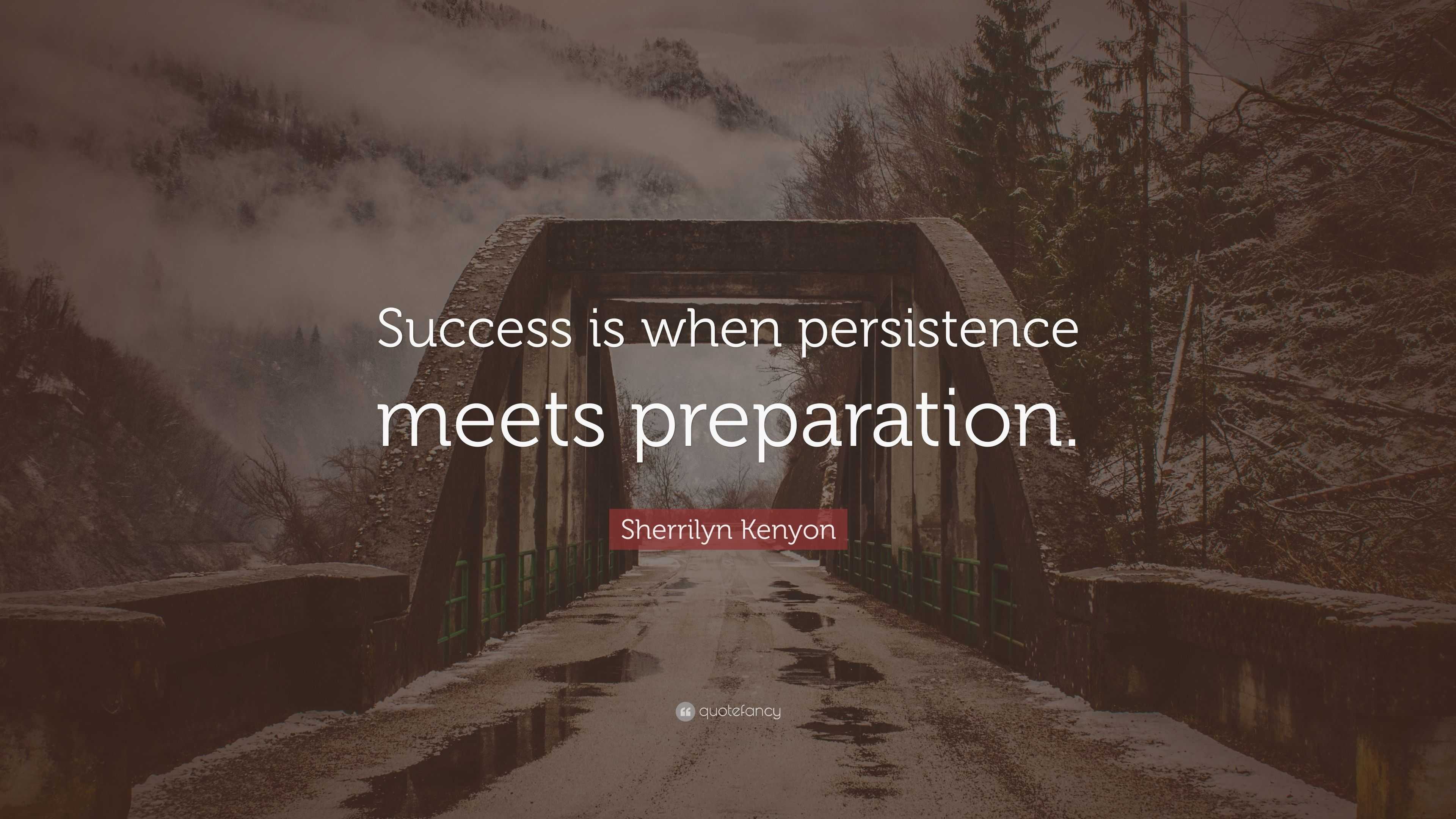 Sherrilyn Kenyon Quote: “Success is when persistence meets preparation.”