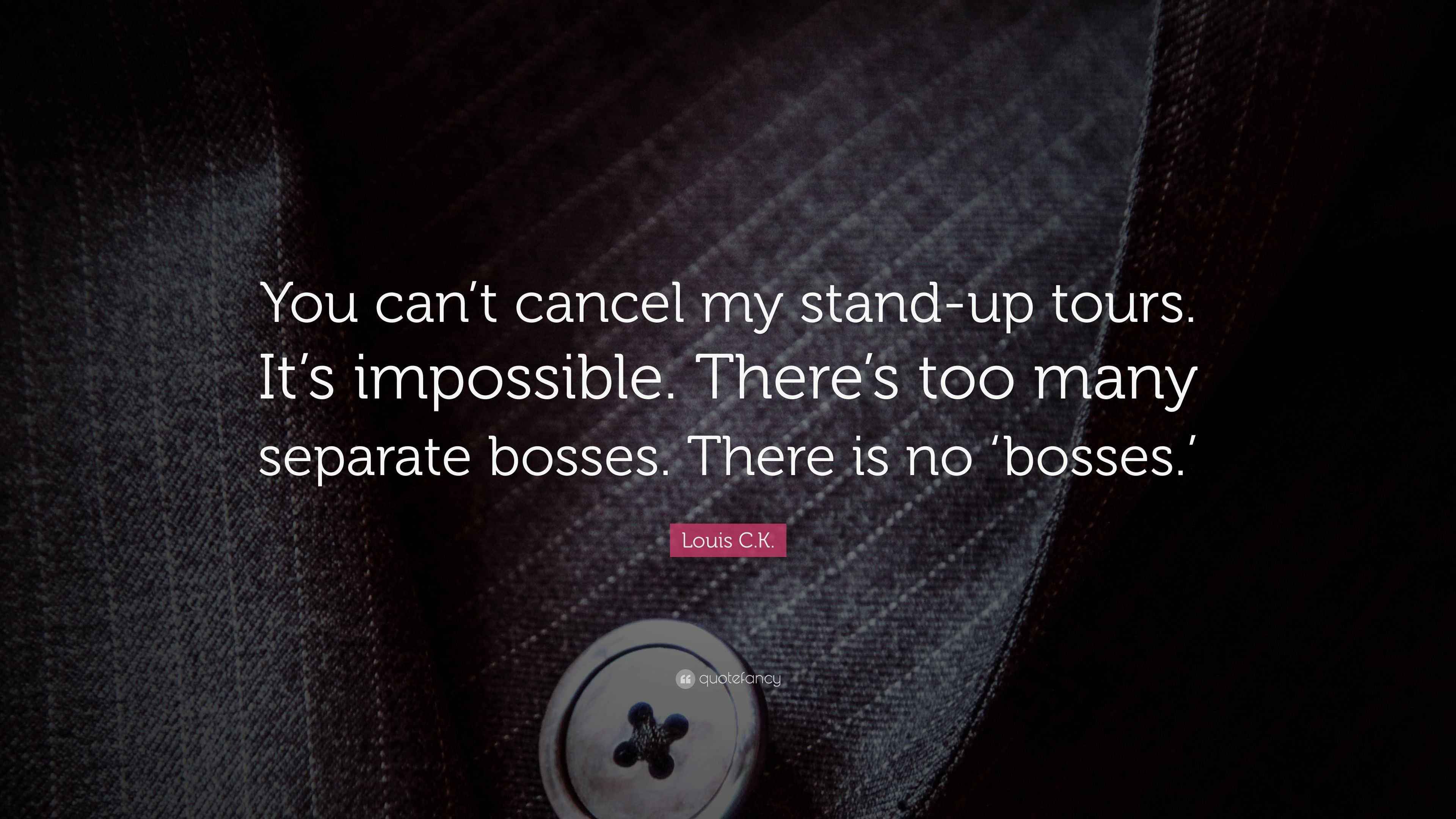 Louis C.K. Quote: “You can’t cancel my stand-up tours. It’s impossible ...