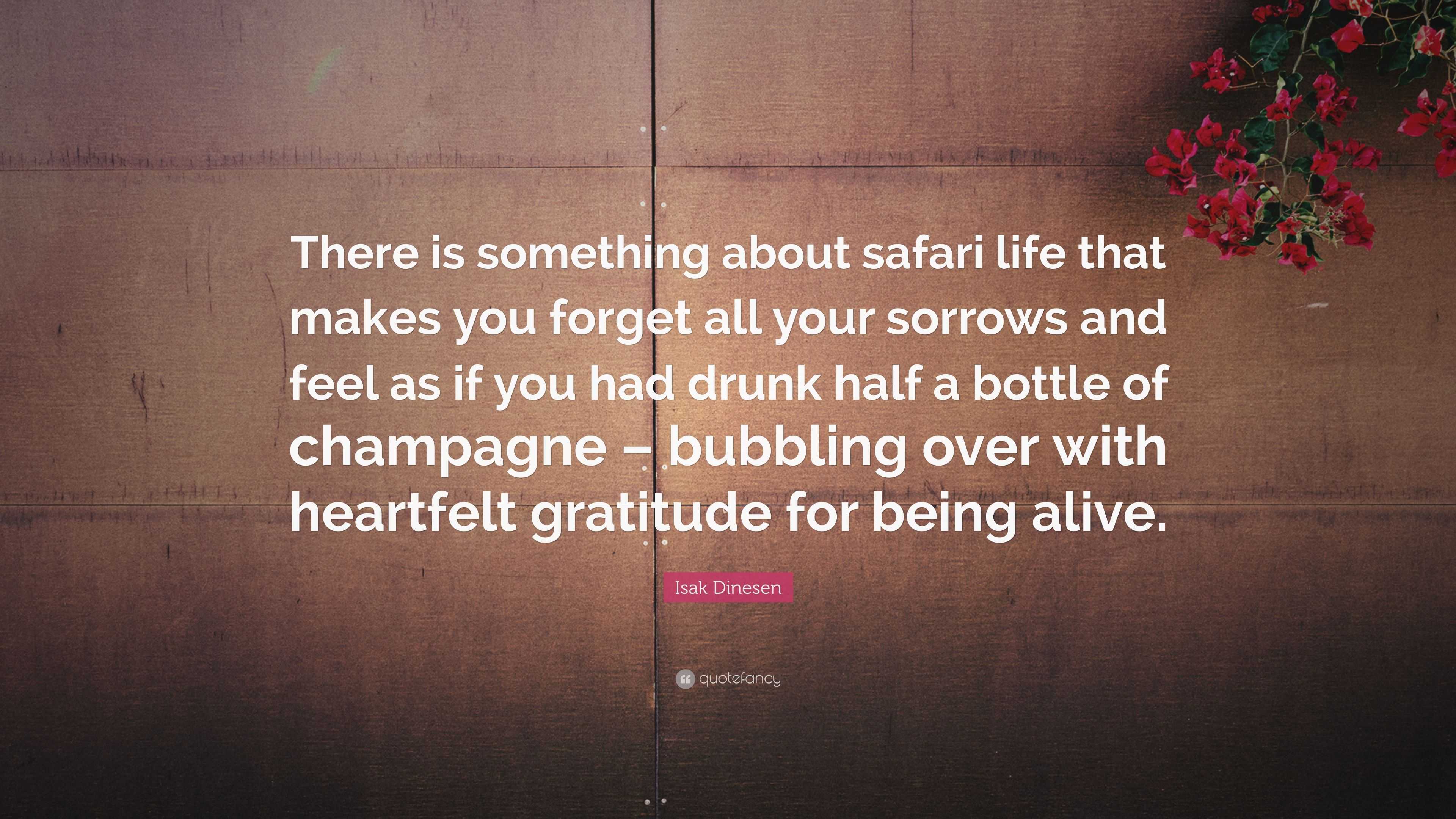 Isak Dinesen Quote: “There is something about safari life that makes ...