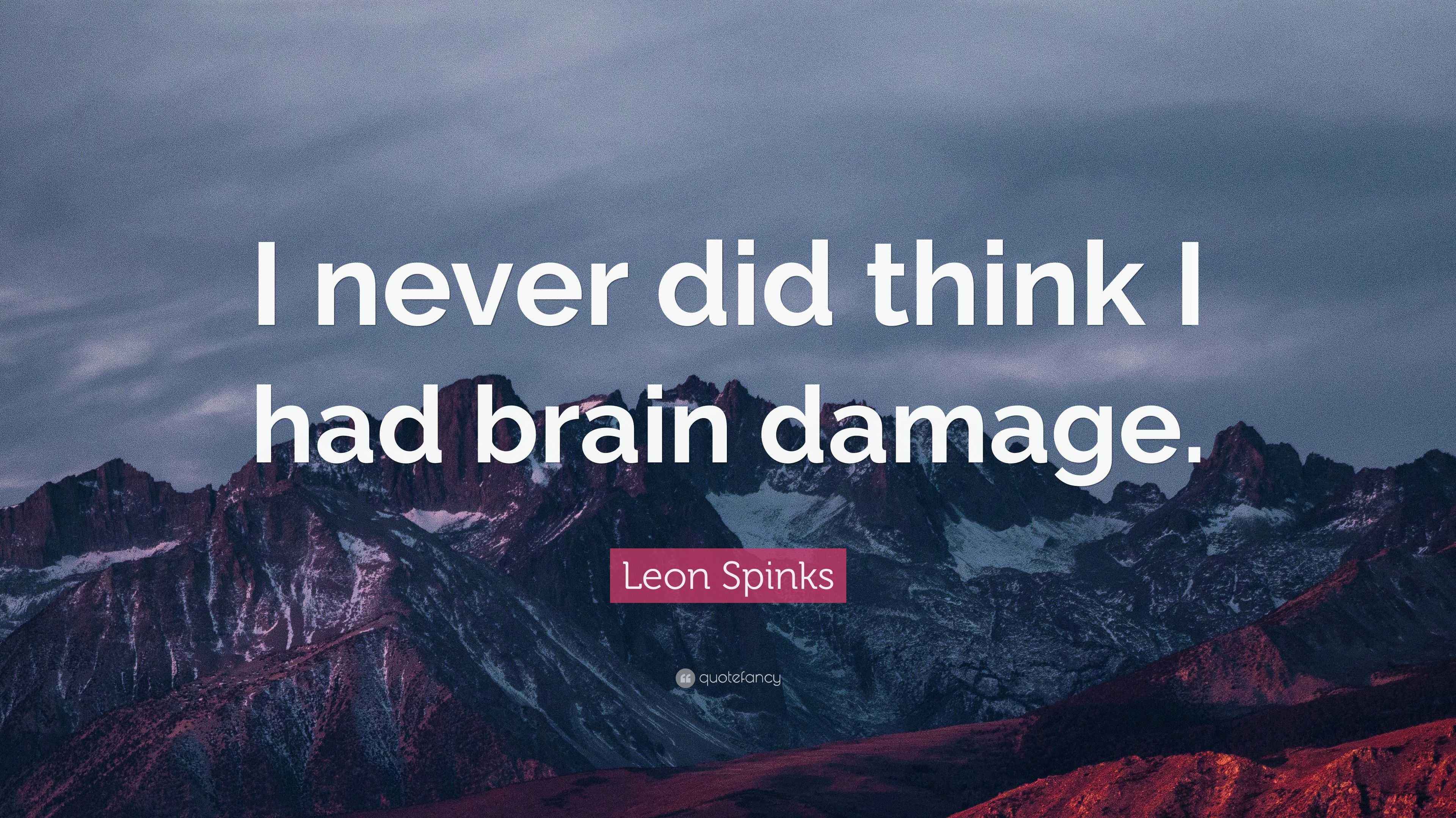 Leon Spinks Quote: “I never did think I had brain damage.”