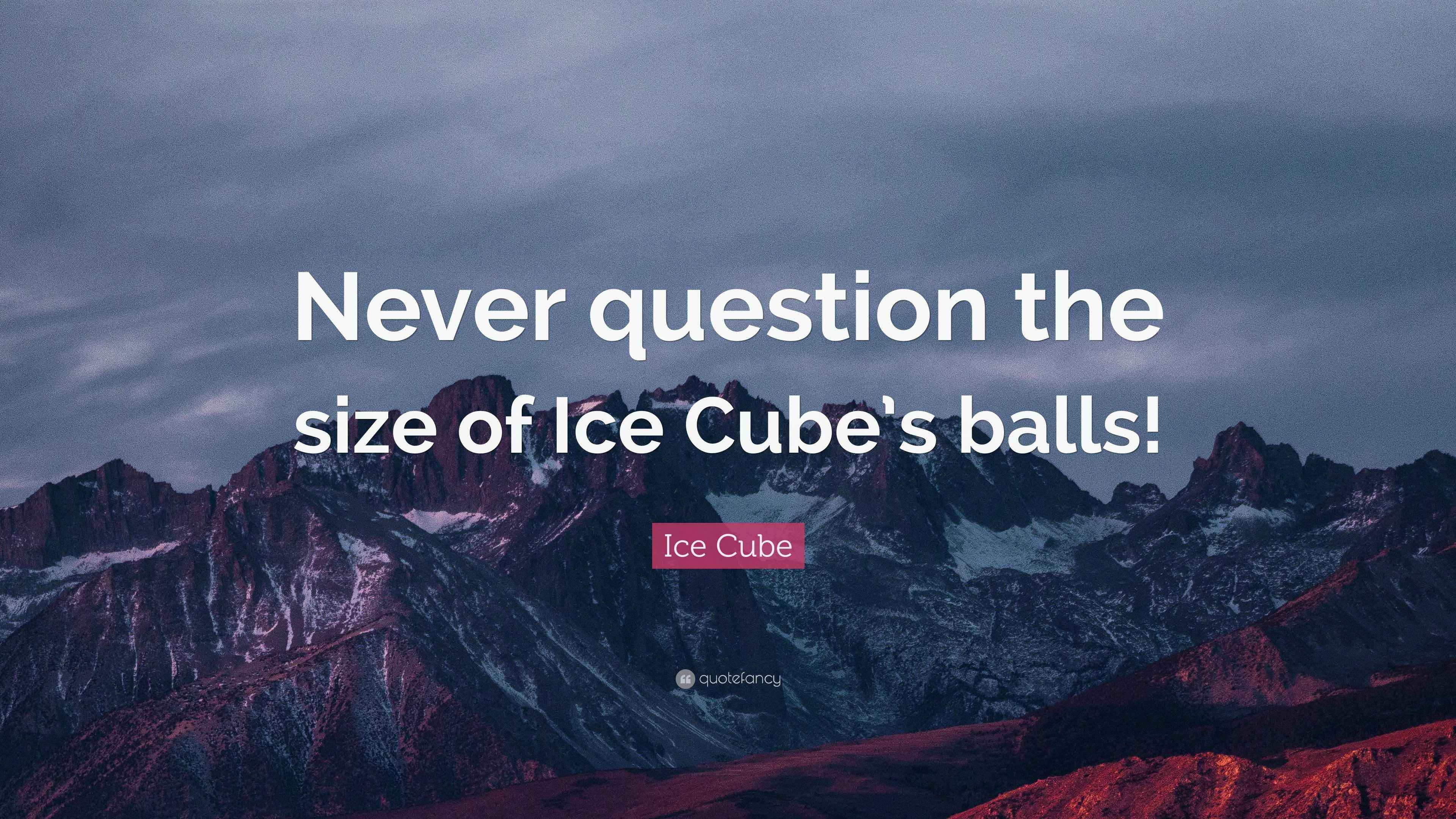 Ice Cube Quote: “Never question the size of Ice Cube’s balls!”
