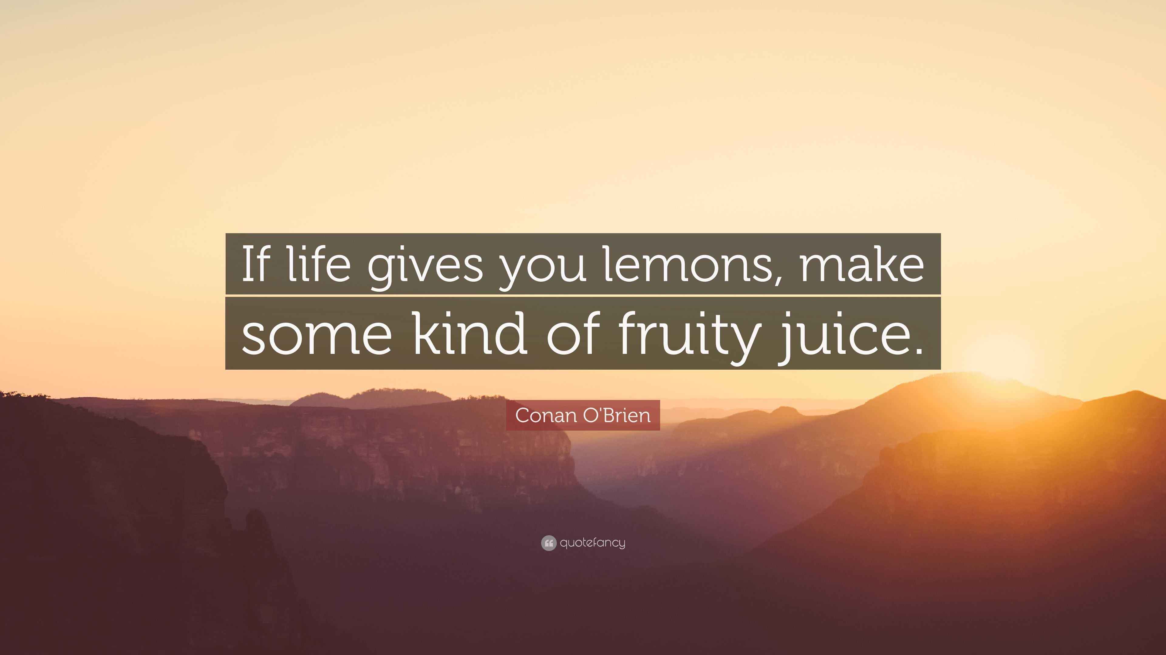 Conan O'Brien Quote: “If life gives you lemons, make some kind of ...