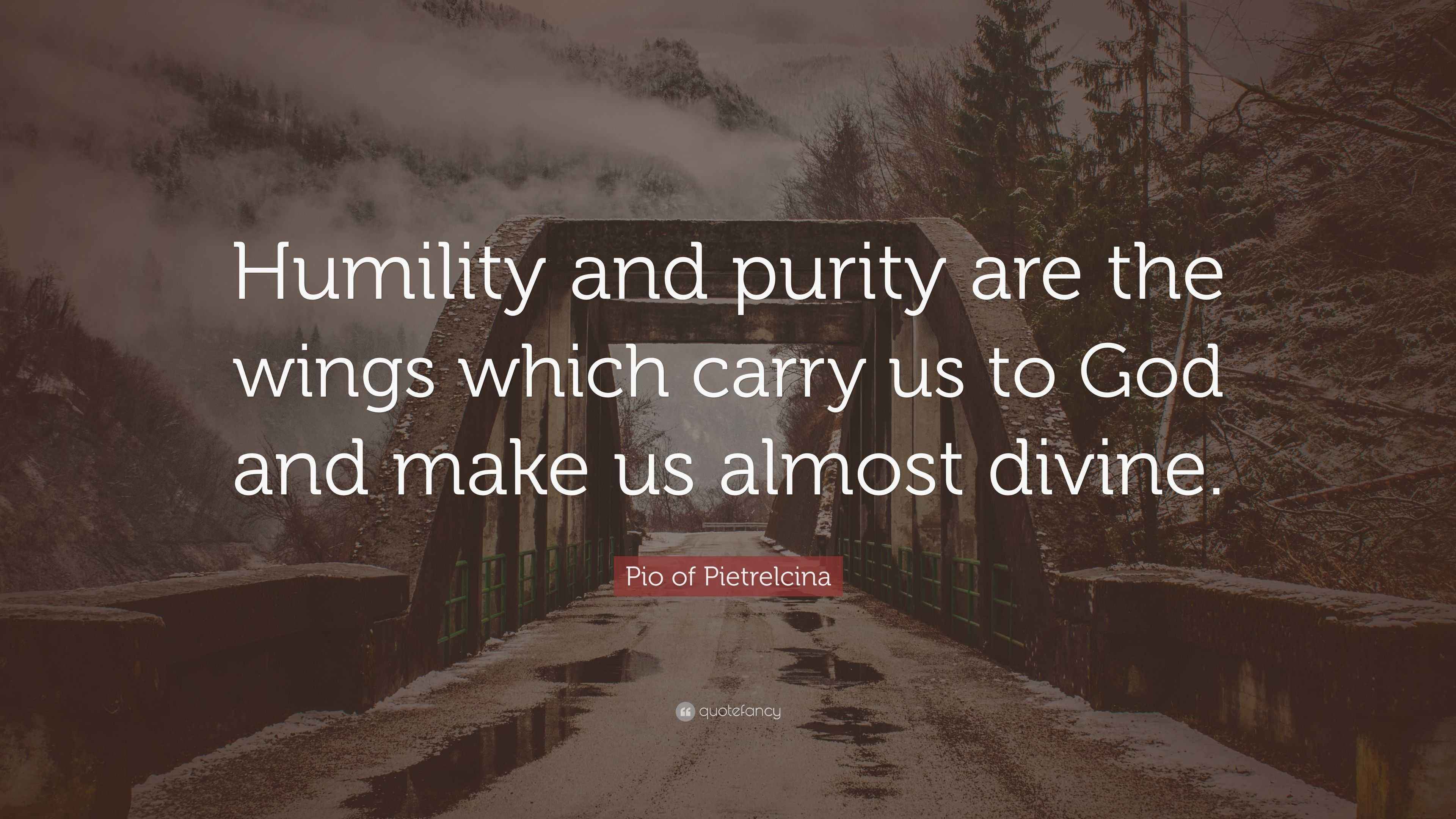 Pio of Pietrelcina Quote: “Humility and purity are the wings which ...