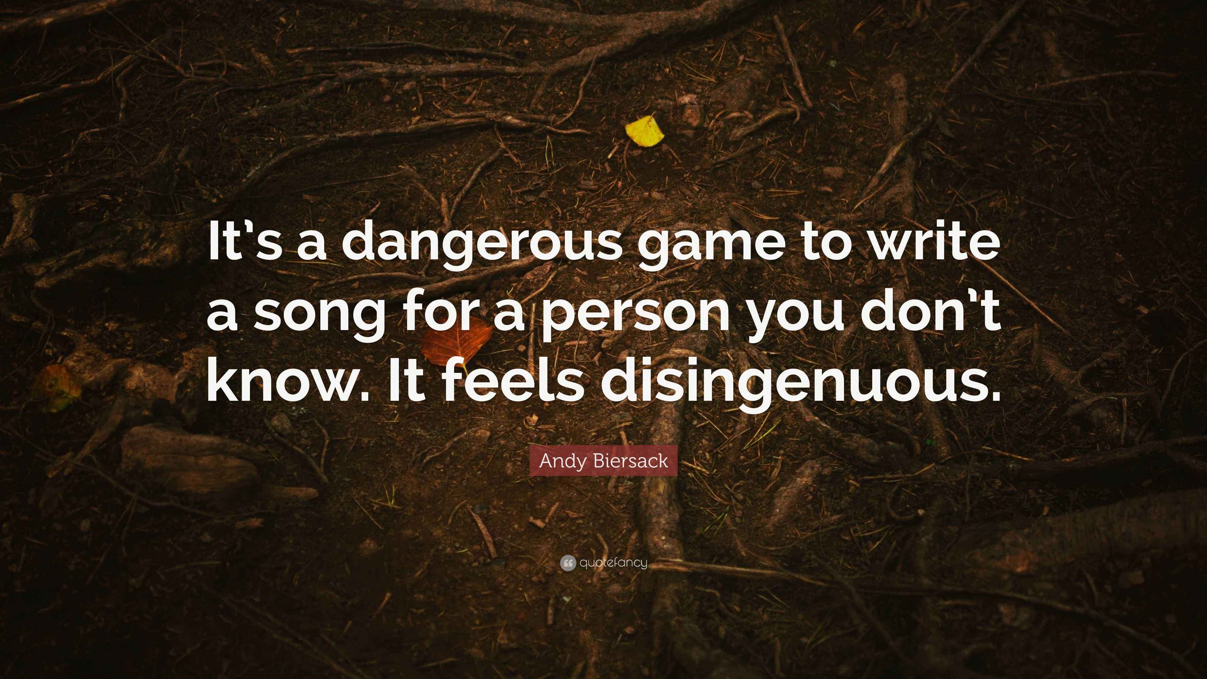 Andy Biersack Quote: “It’s a dangerous game to write a song for a ...