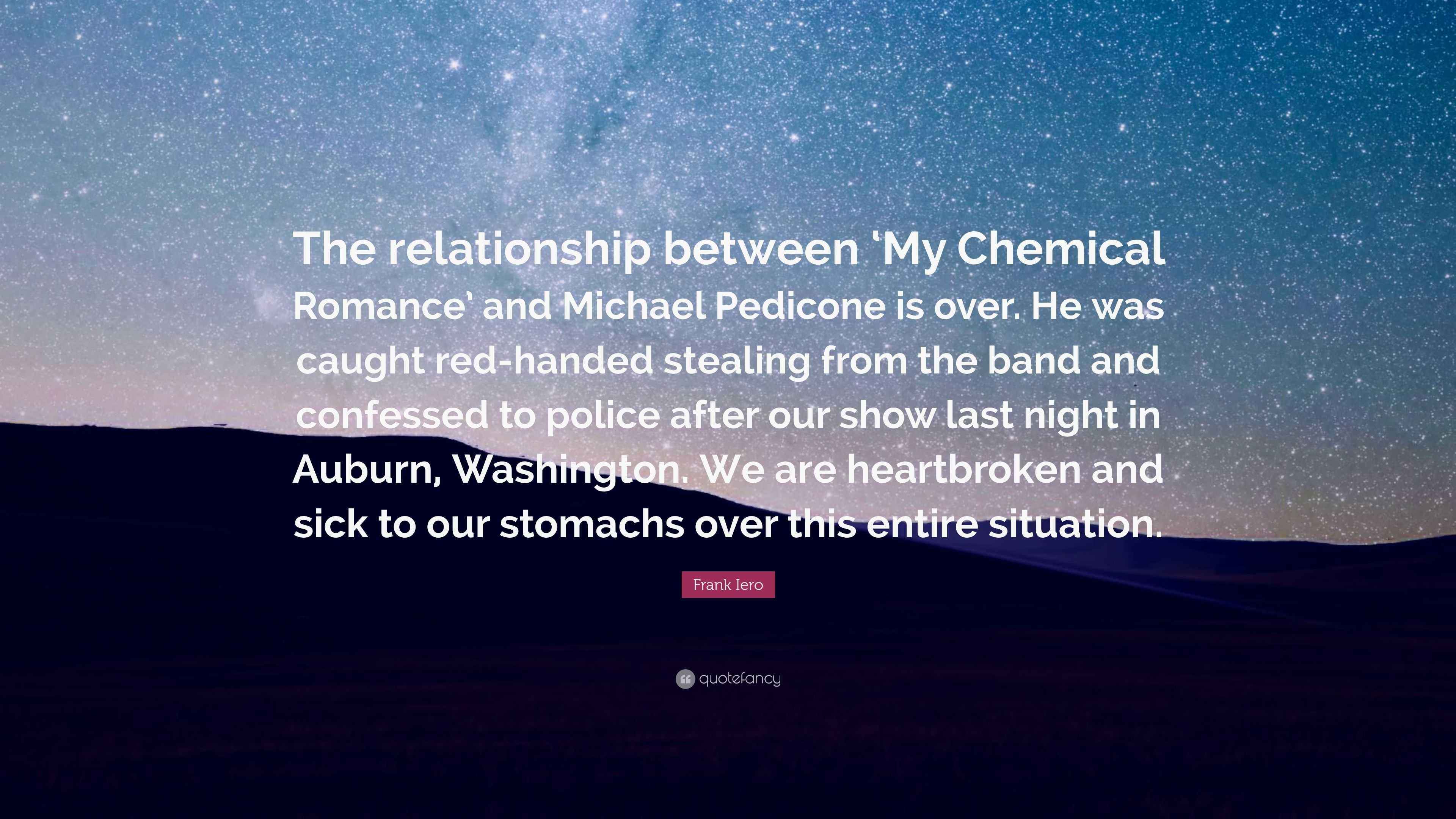 Frank Iero Quote: “The relationship between ‘My Chemical Romance’ and ...