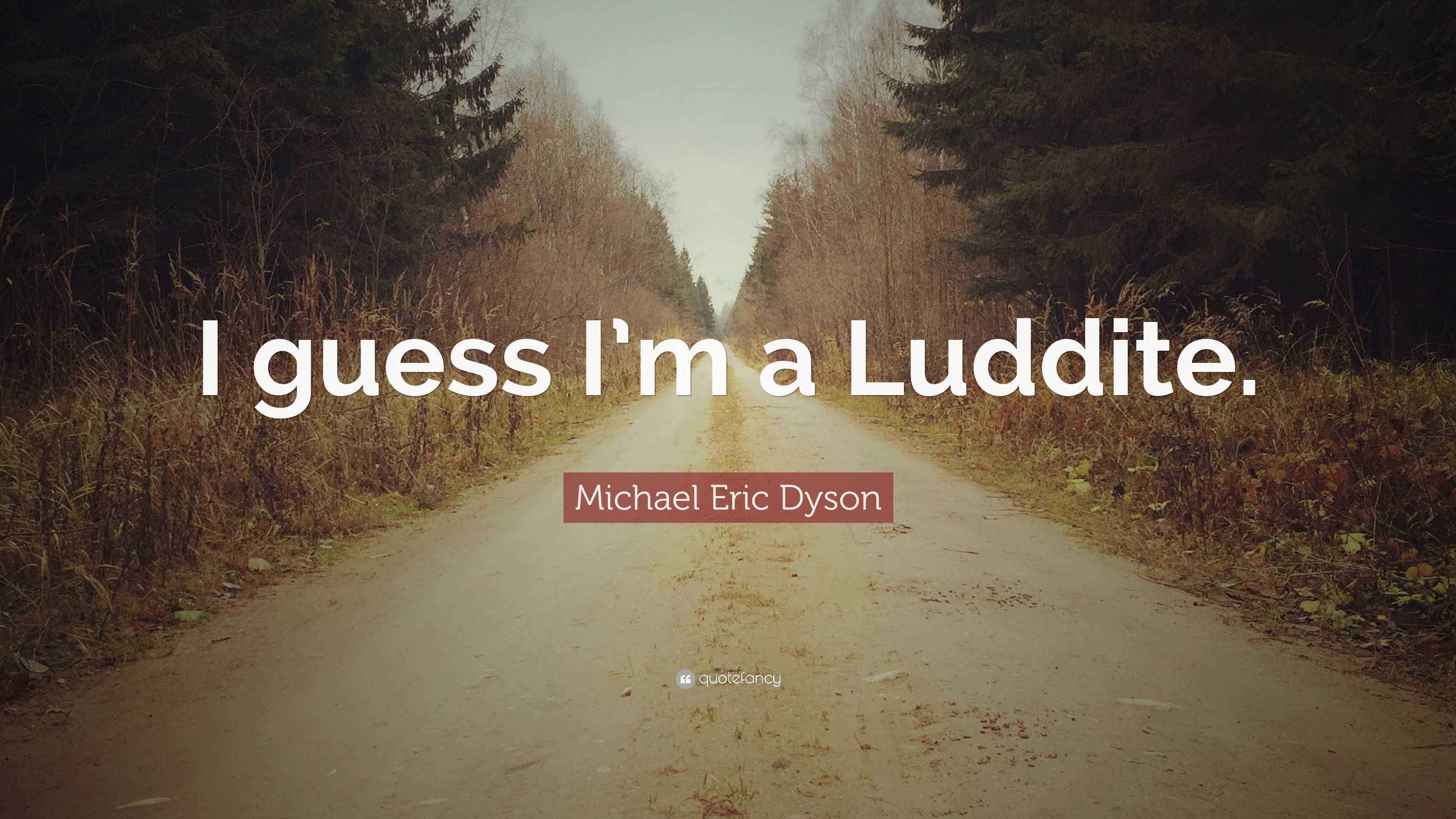 Michael Eric Dyson Quote: “I guess I’m a Luddite.”