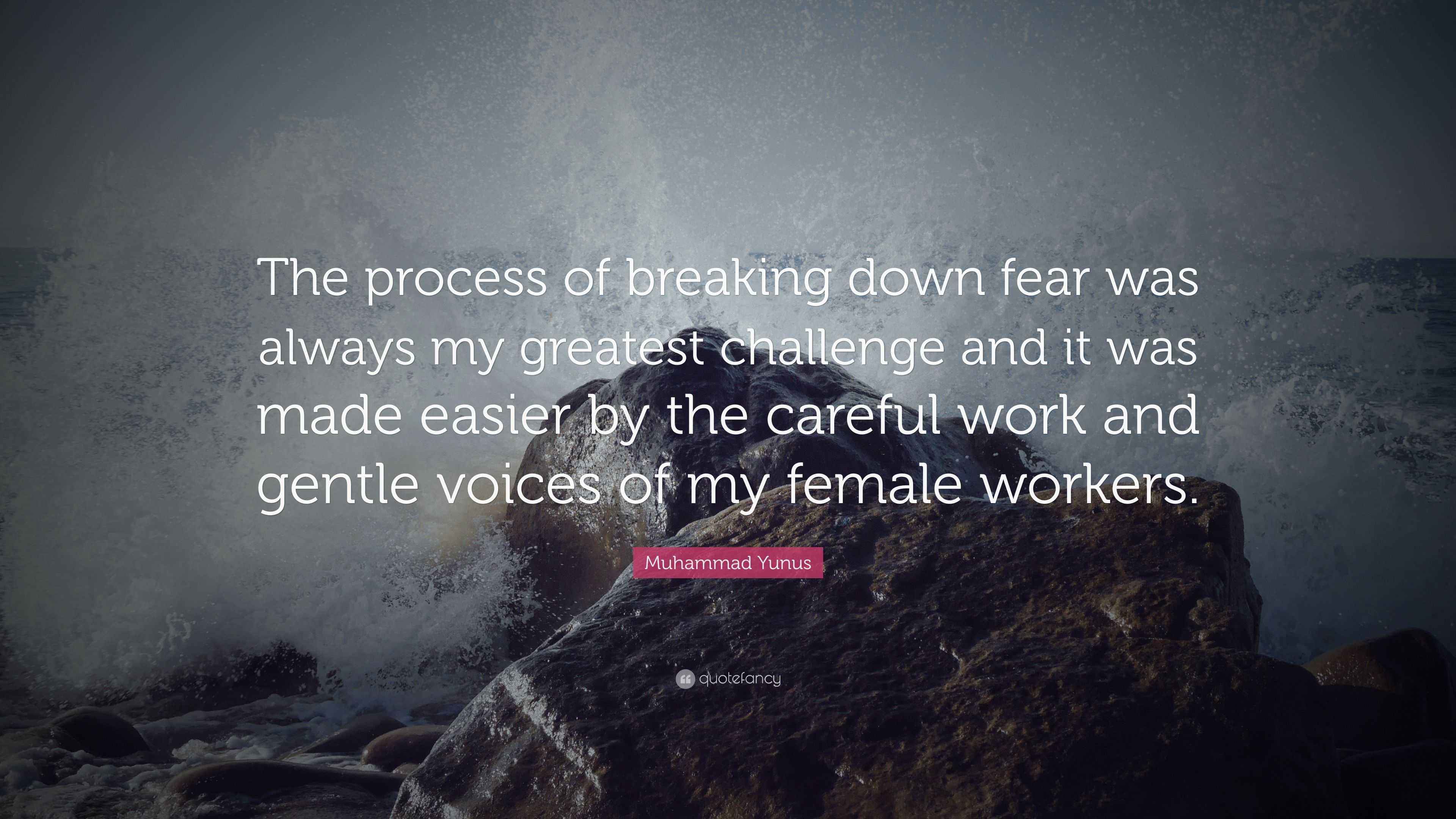 Muhammad Yunus Quote: “The process of breaking down fear was always my ...