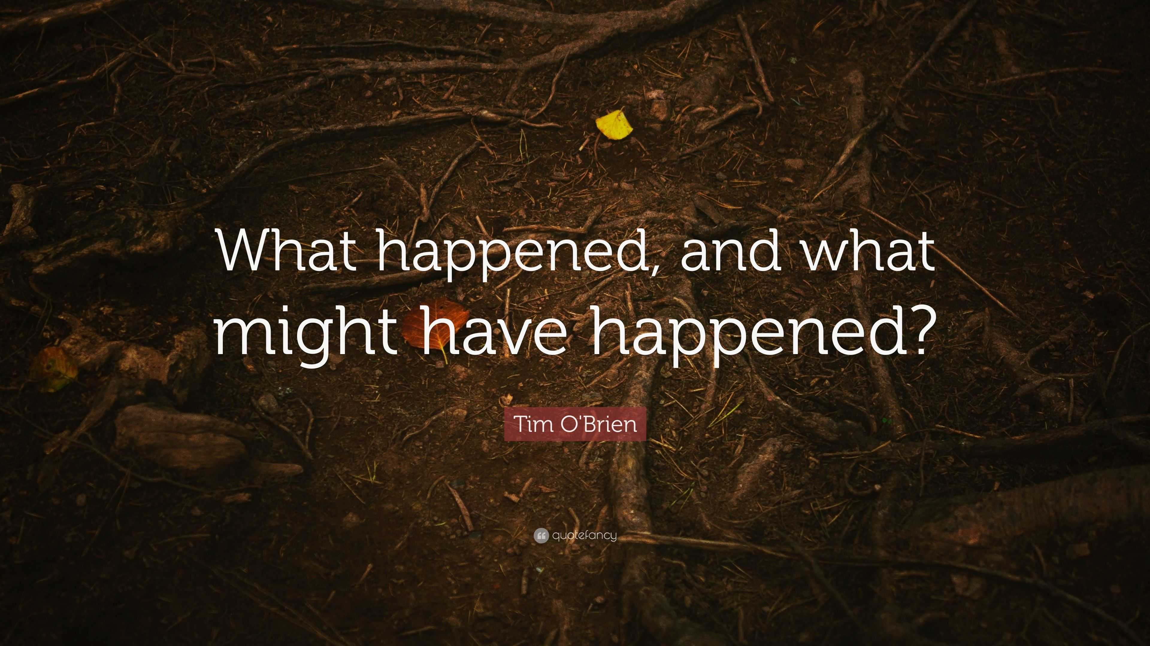 Tim O'Brien Quote: “What happened, and what might have happened?”