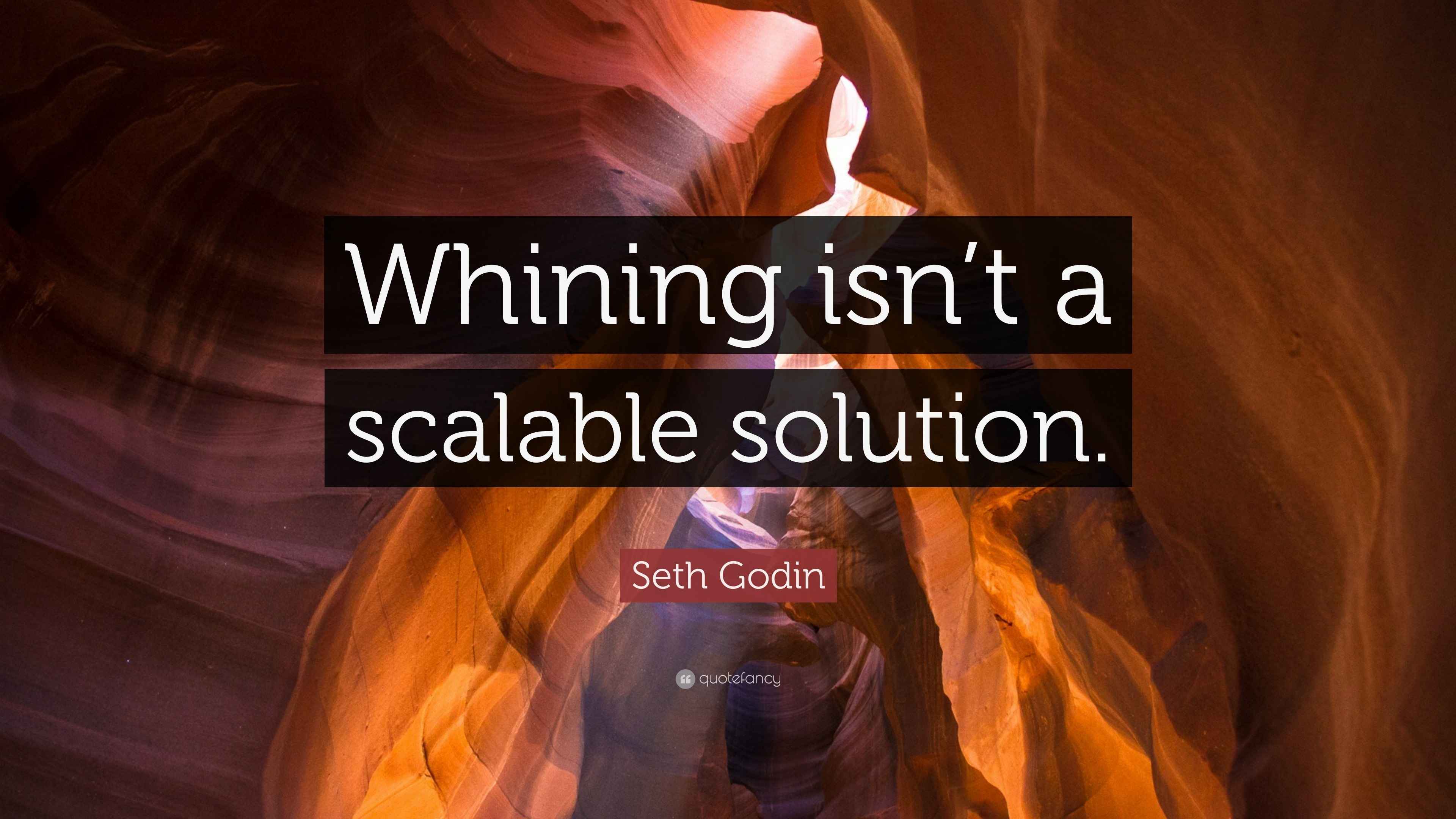 Seth Godin Quote: “Whining isn’t a scalable solution.”