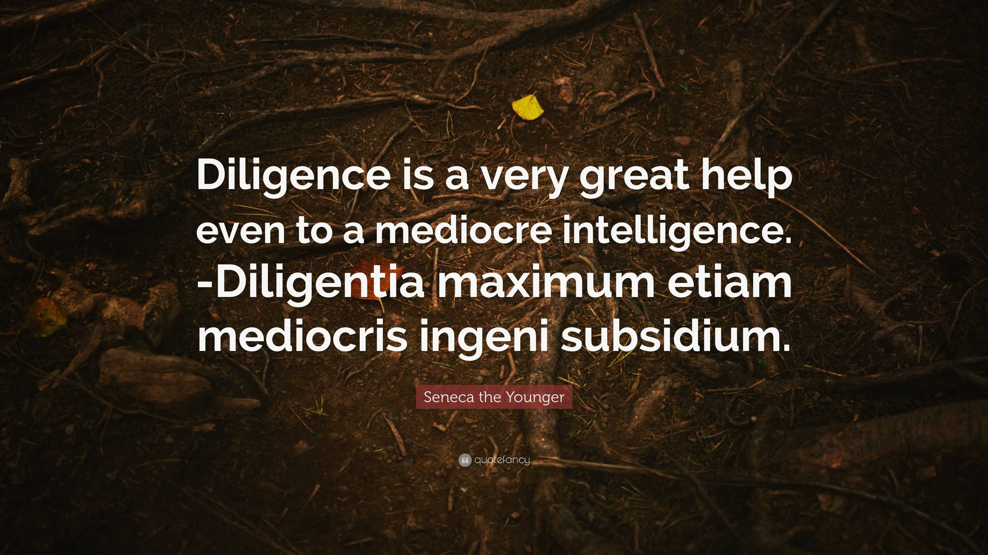 Seneca the Younger Quote: “Diligence is a very great help even to a ...