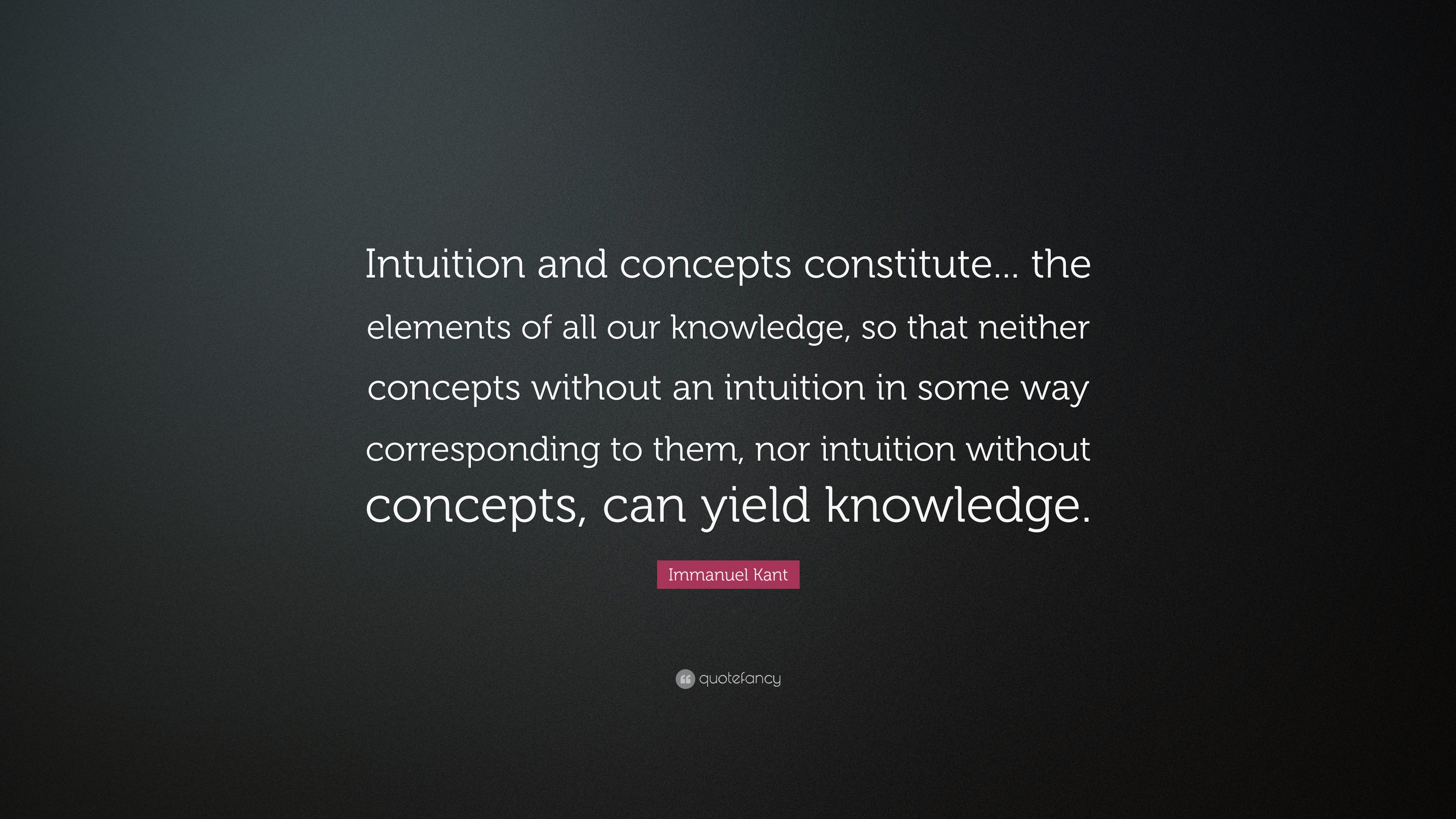 Immanuel Kant Quote: “Intuition and concepts constitute... the elements ...