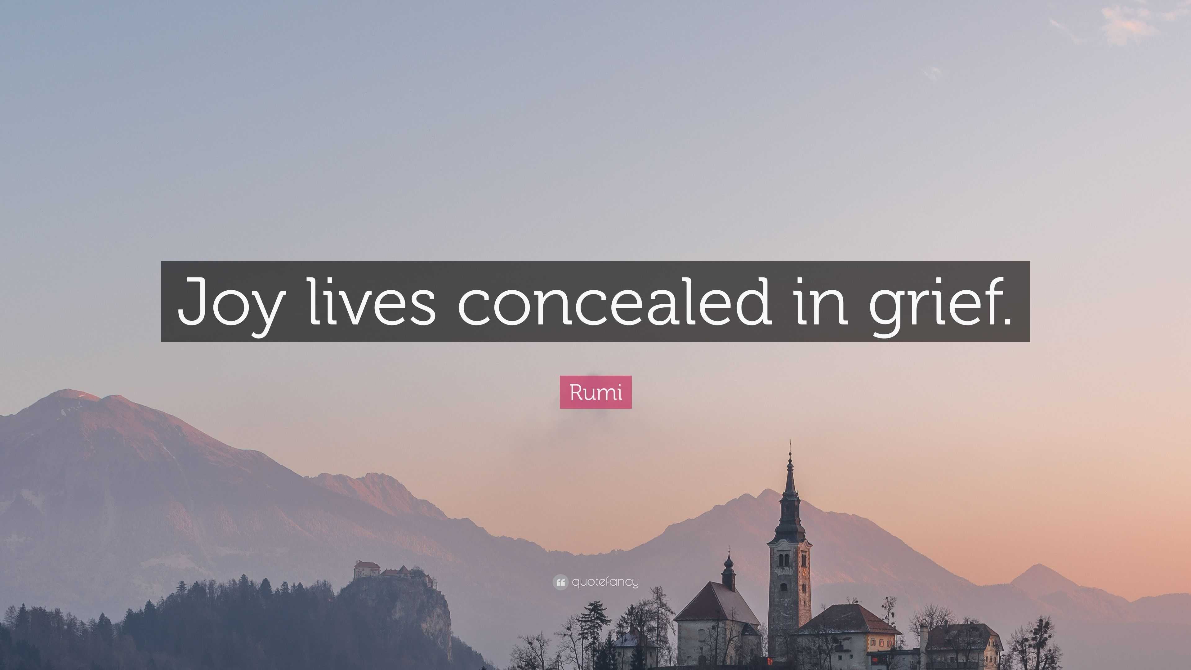 Rumi Quote: “Joy lives concealed in grief.”