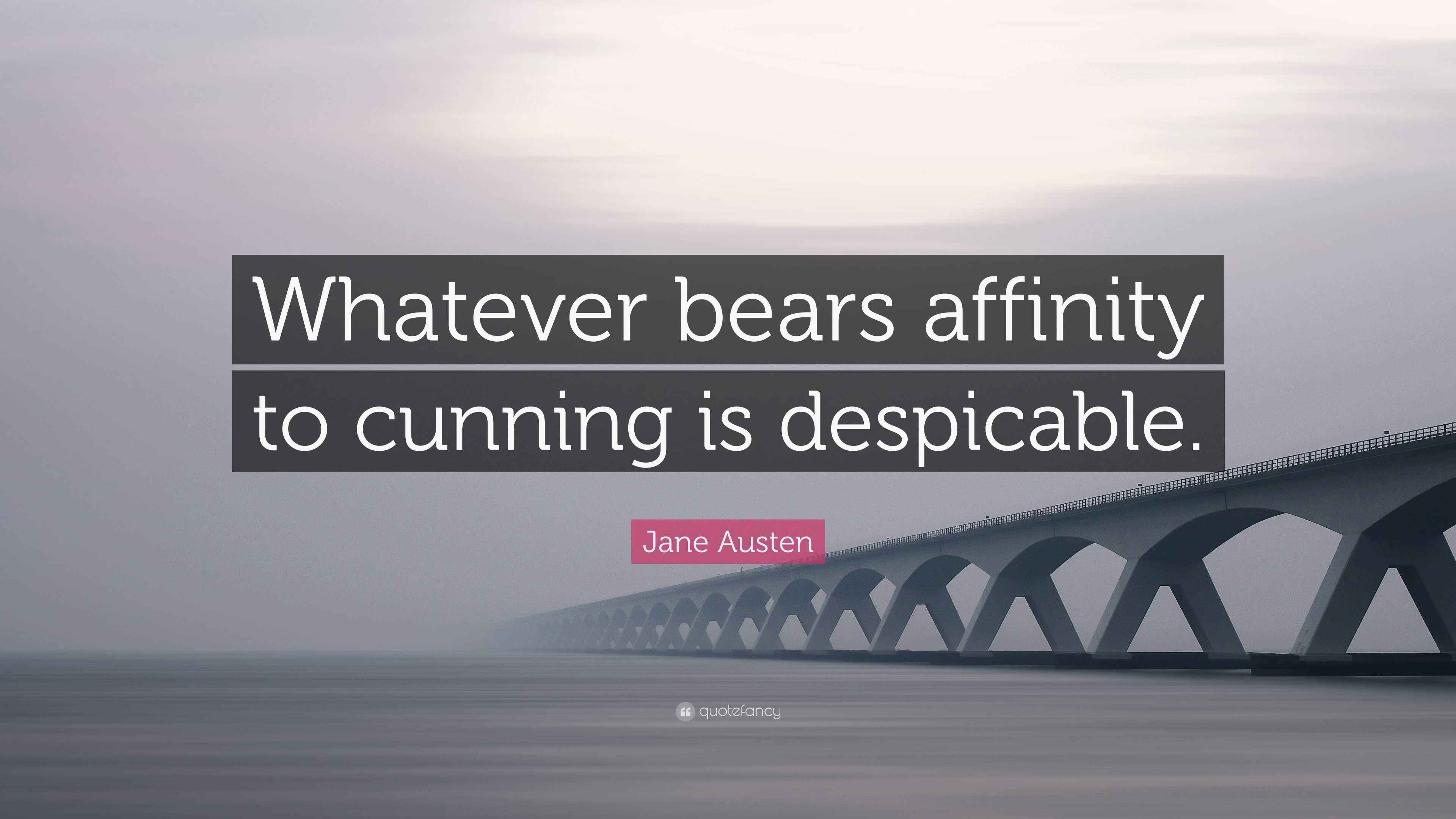 Jane Austen Quote: “Whatever bears affinity to cunning is despicable.”