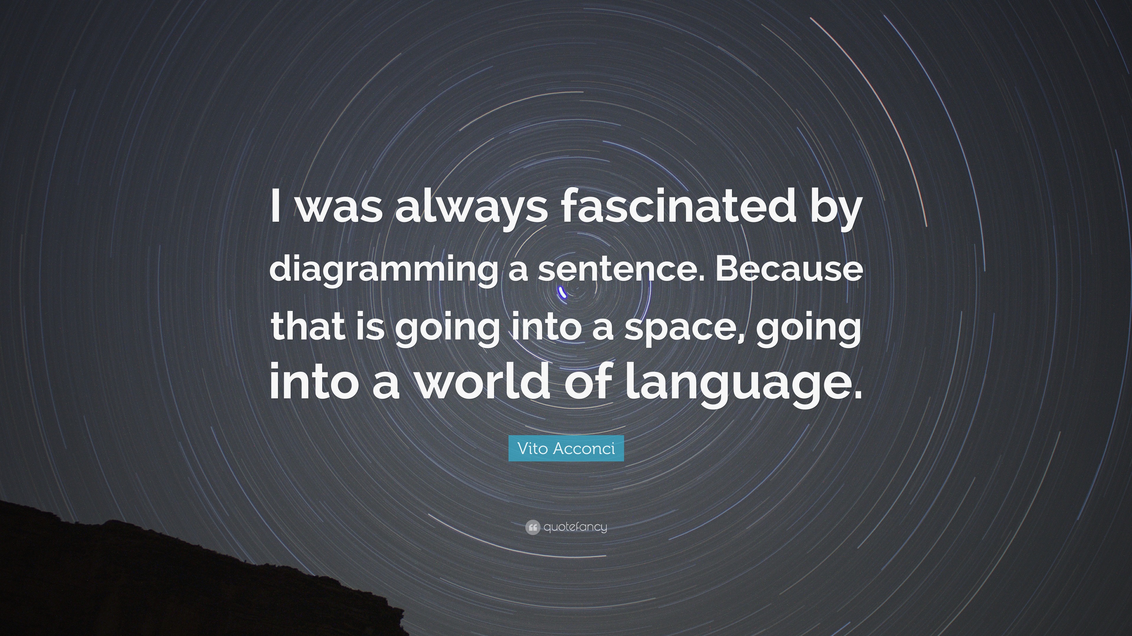 Vito Acconci Quote: “I was always fascinated by diagramming a sentence ...