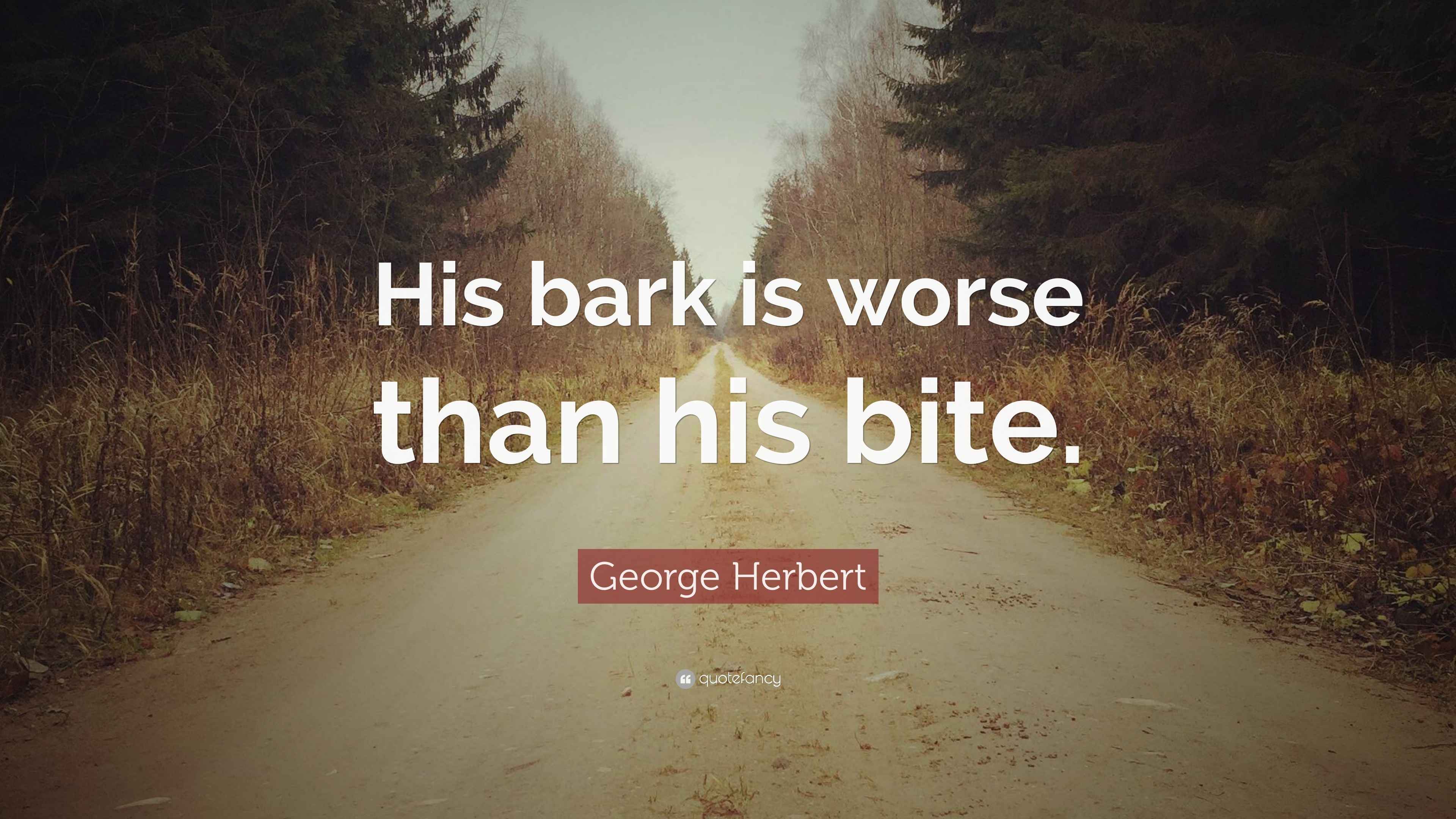 George Herbert Quote: “His bark is worse than his bite.”