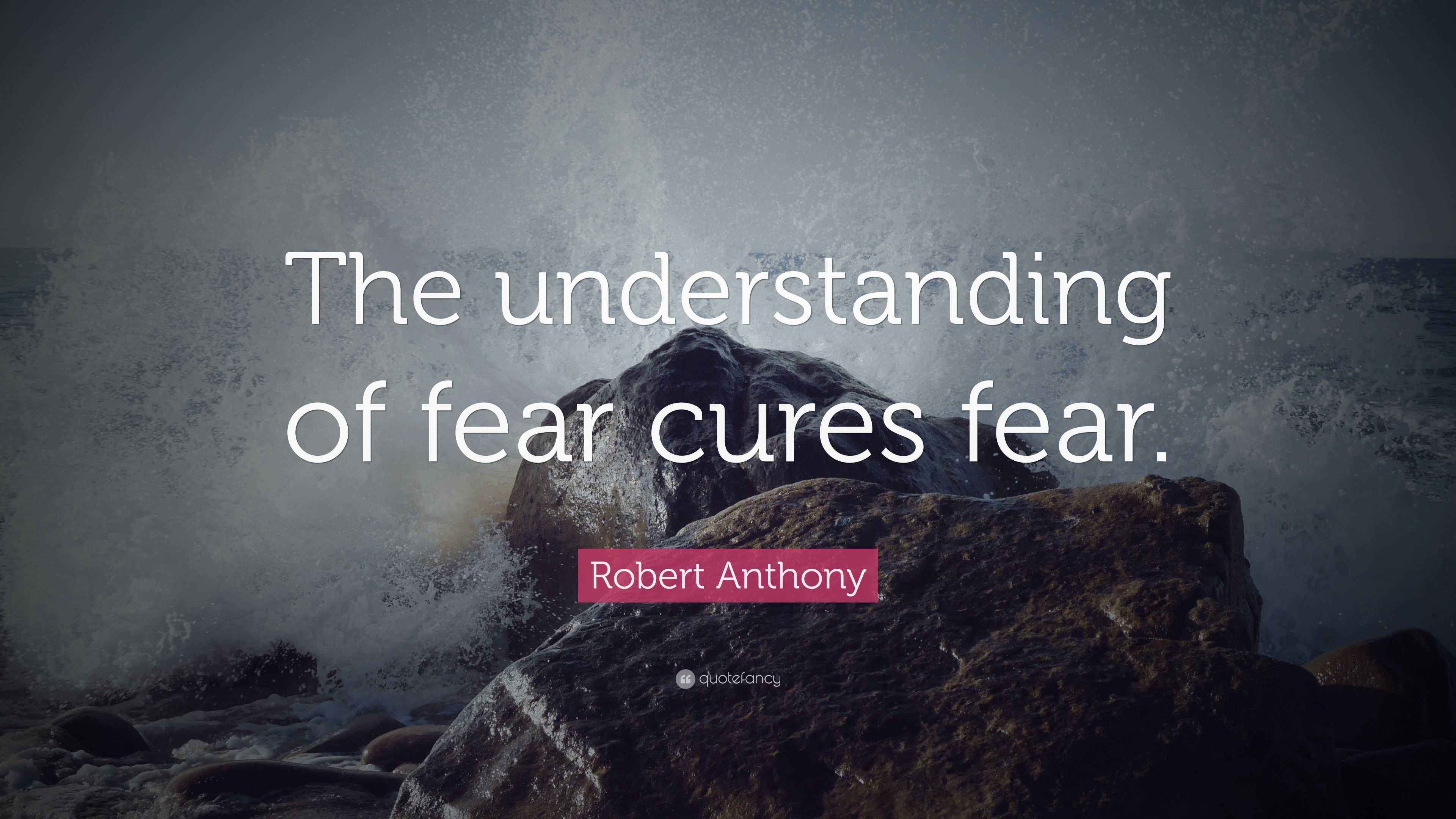 Robert Anthony Quote: “The understanding of fear cures fear.”