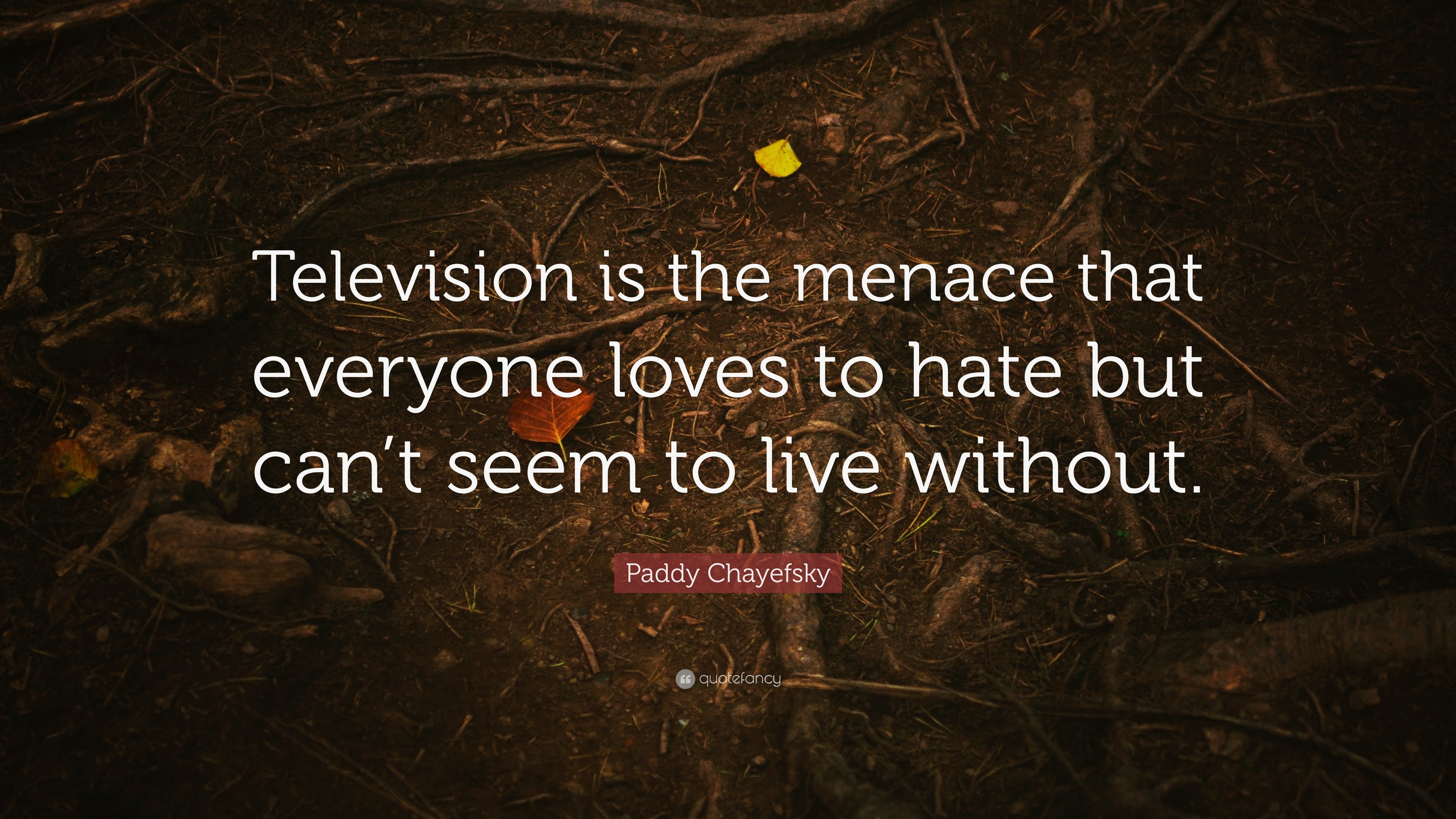 Paddy Chayefsky Quote: “Television is the menace that everyone loves to ...