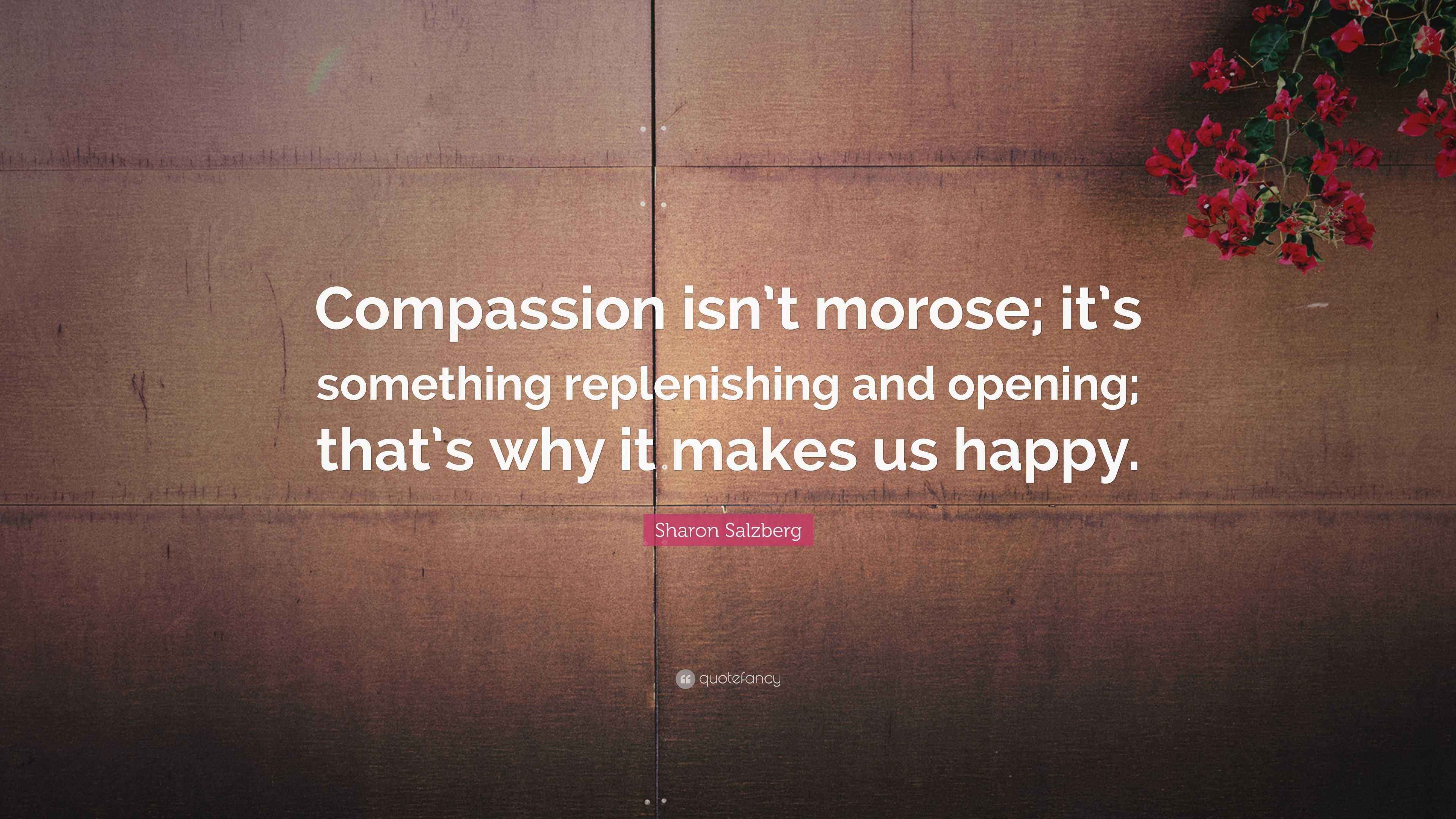 Sharon Salzberg Quote: “Compassion isn’t morose; it’s something ...
