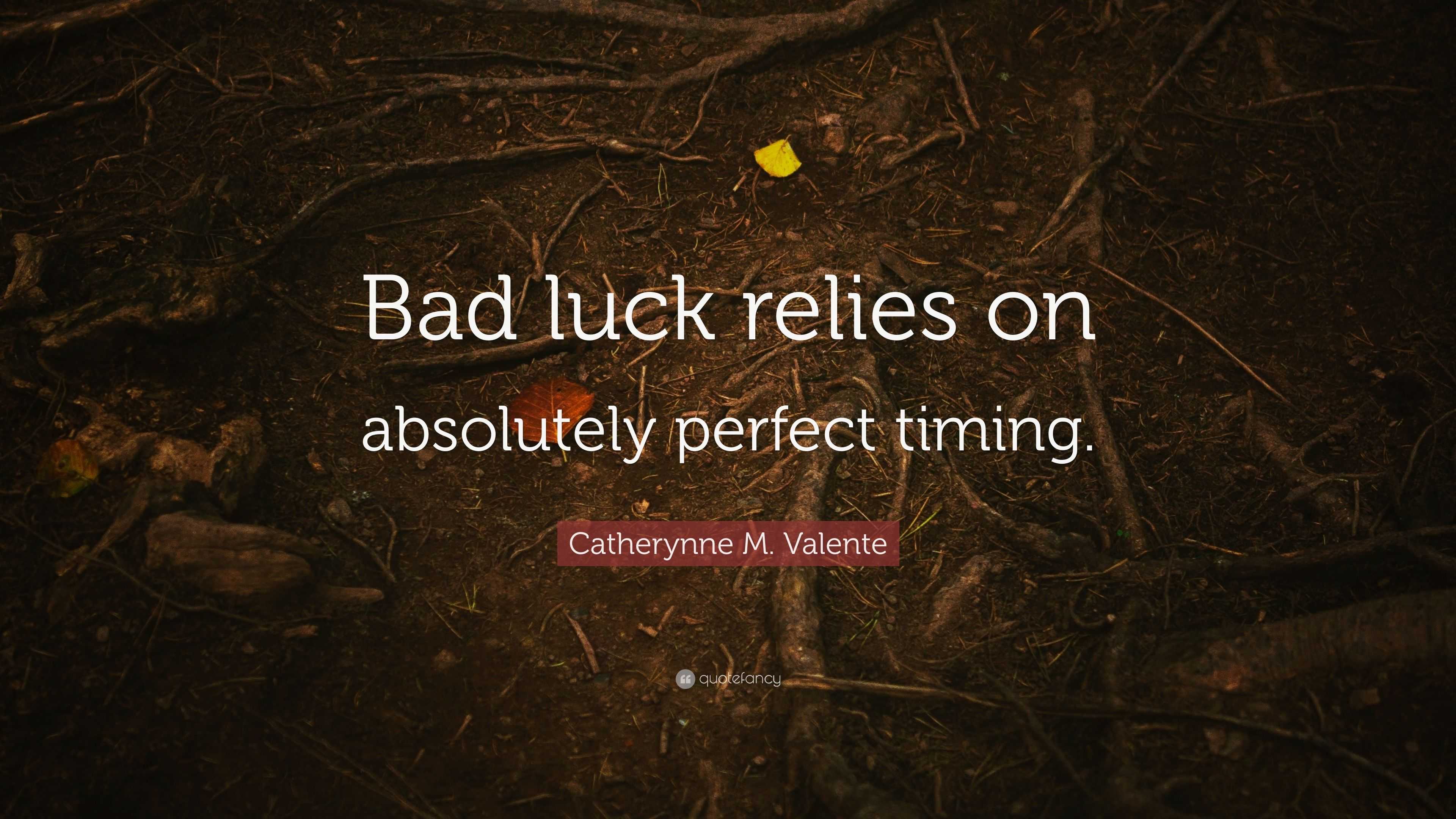 Catherynne M. Valente Quote: “Bad luck relies on absolutely perfect ...